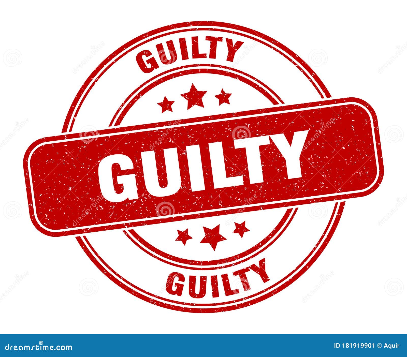 Guilty Stamp. Guilty Round Grunge Sign Stock Vector - Illustration of ...