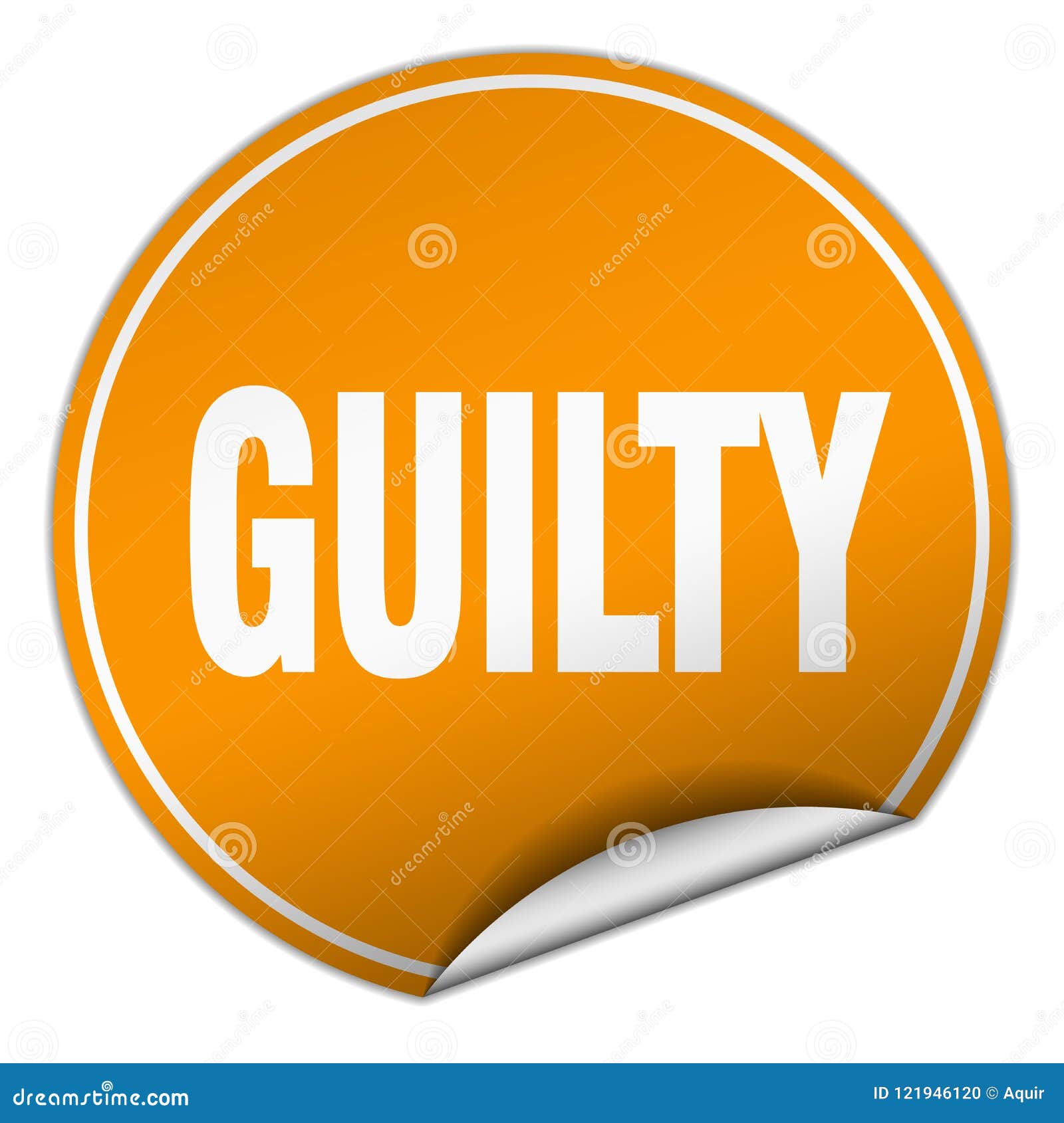 Guilty sticker stock vector. Illustration of isolated - 121946120