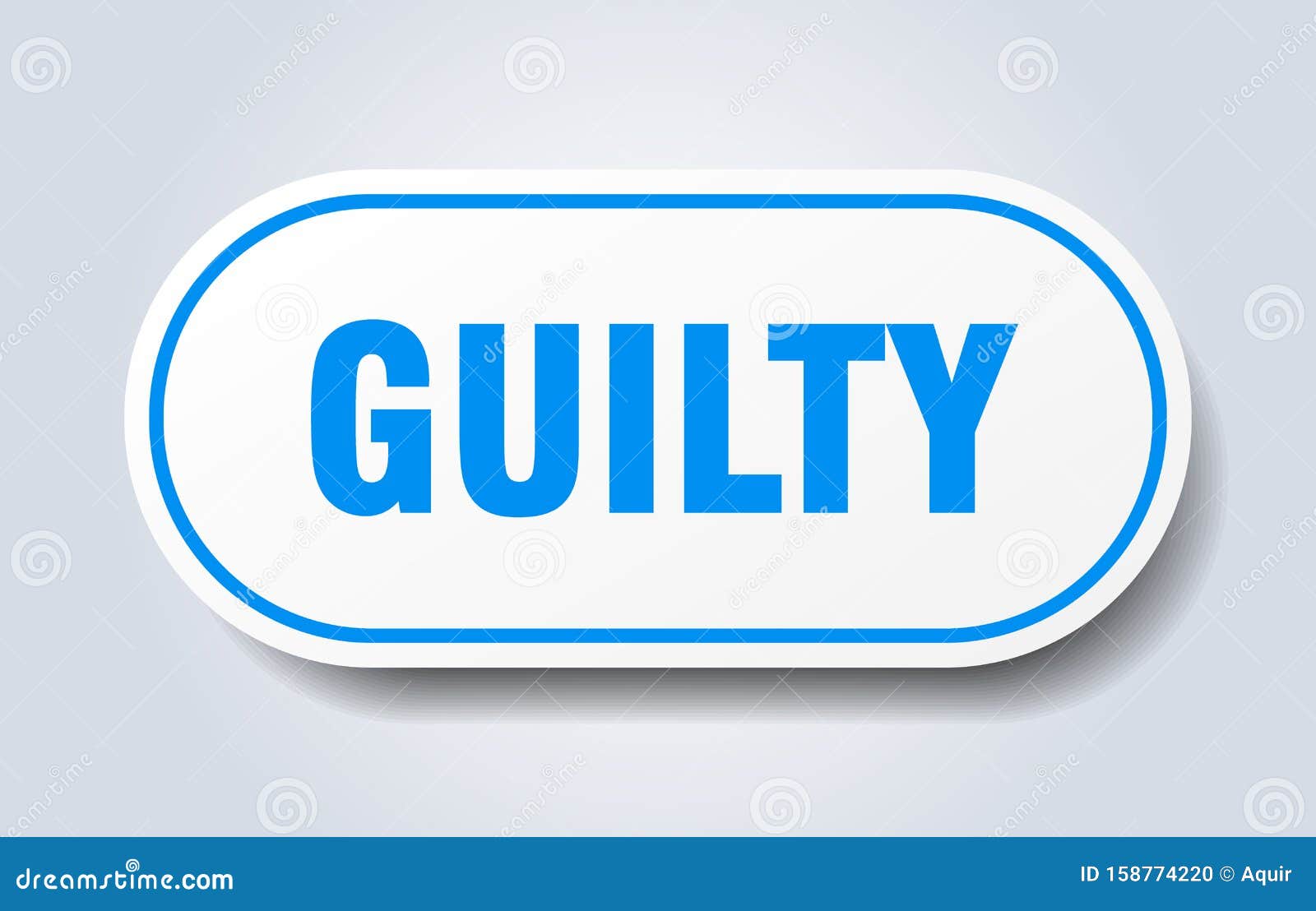 Guilty sticker. stock vector. Illustration of sticker - 158774220