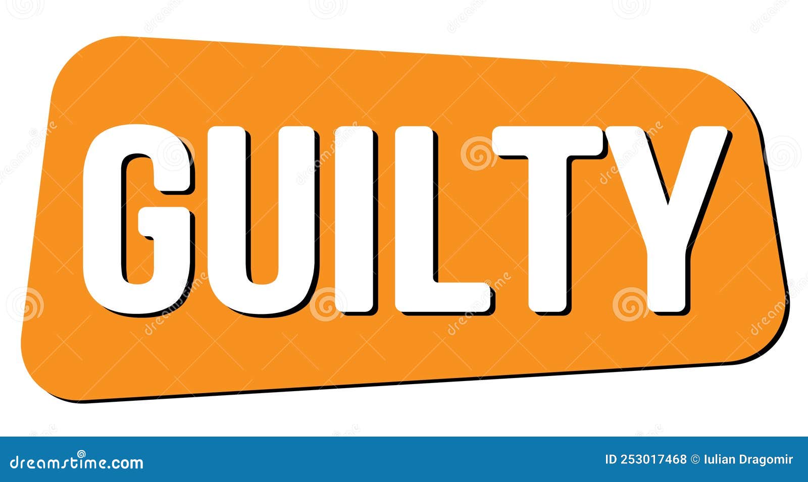 GUILTY Text on Orange Trapeze Stamp Sign Stock Illustration ...