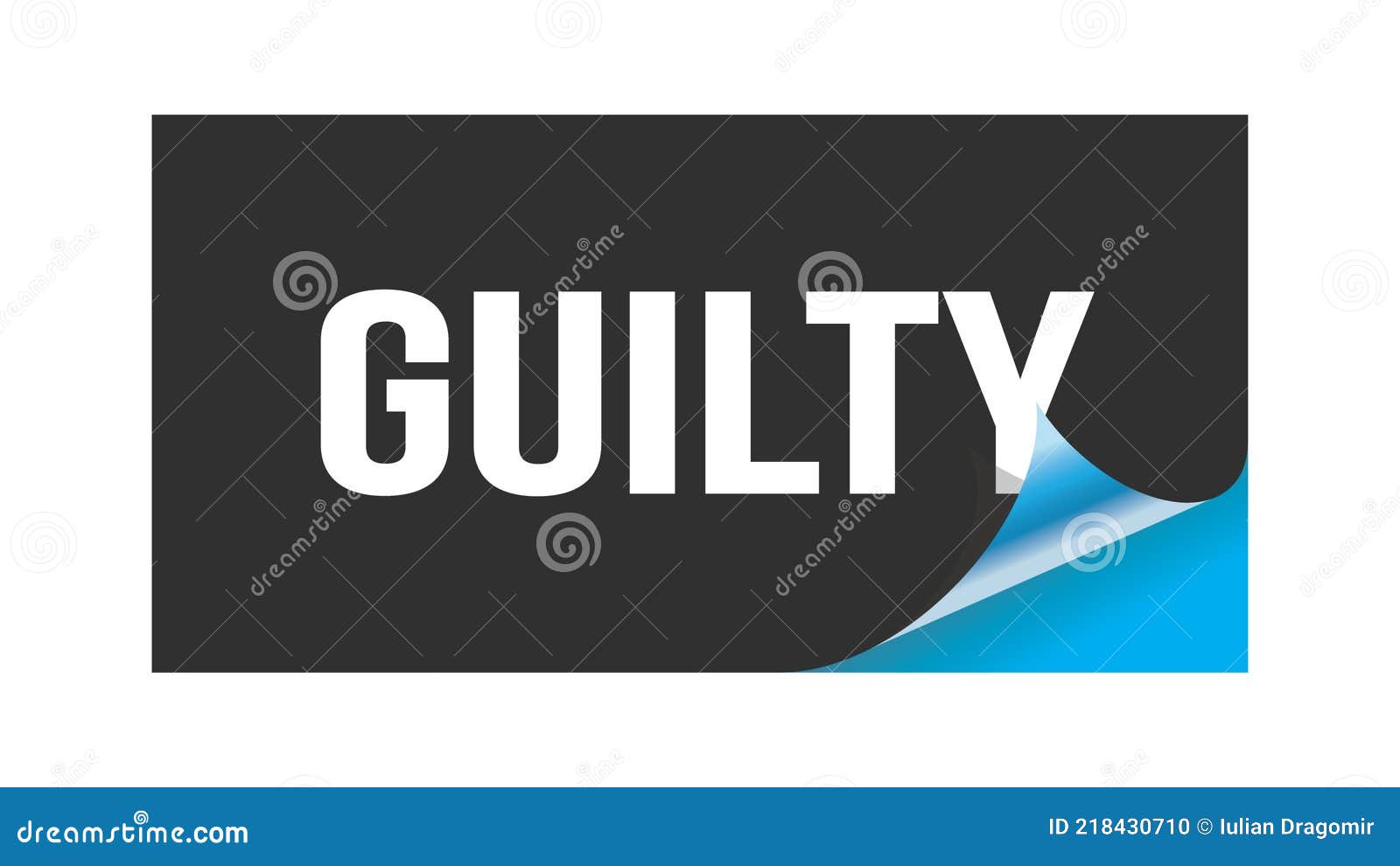 GUILTY Text Written on Black Blue Sticker Stock Illustration ...