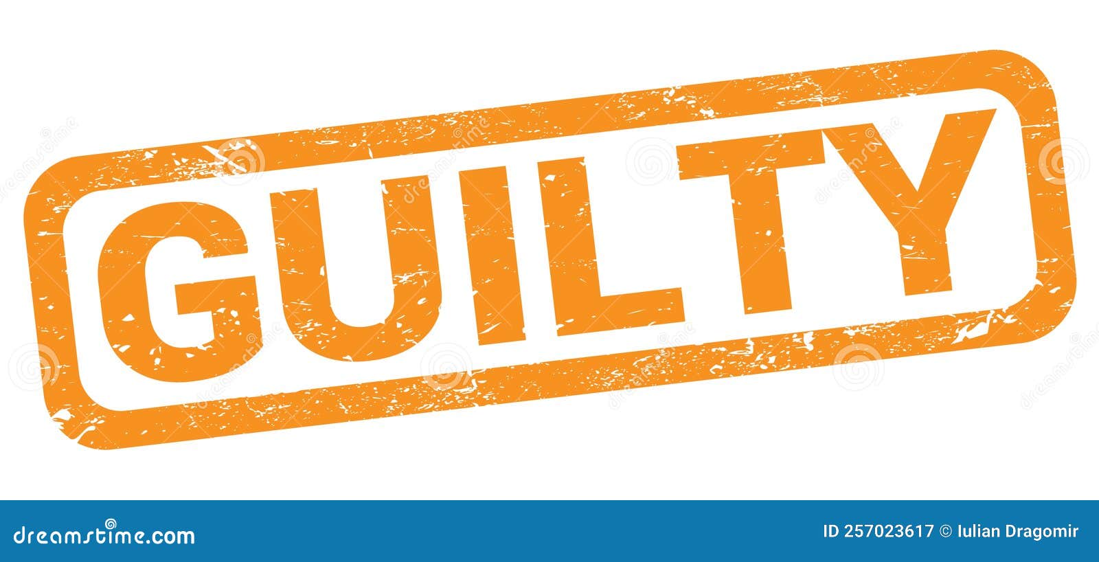 GUILTY Text Written on Orange Rectangle Stamp Stock Illustration ...