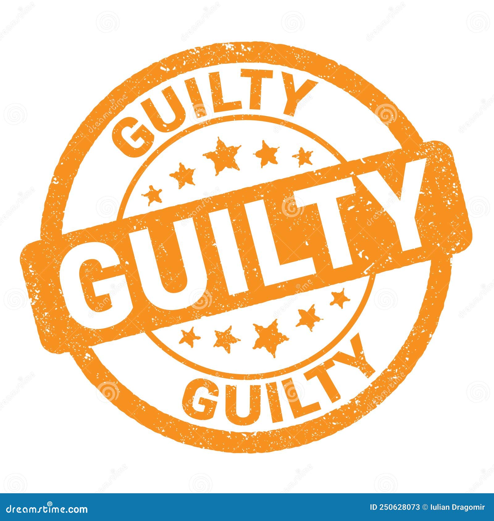 GUILTY Text Written on Orange Stamp Sign Stock Illustration ...