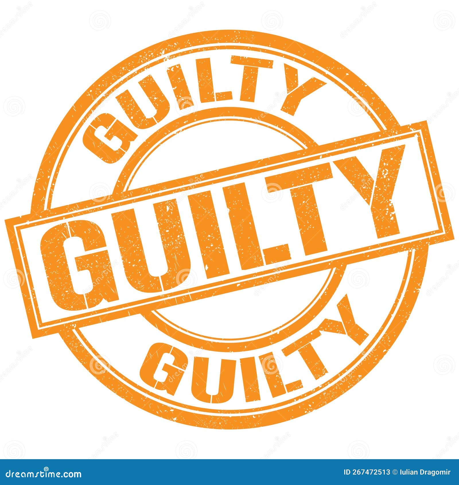 GUILTY Text Written on Orange Stamp Sign Stock Illustration ...