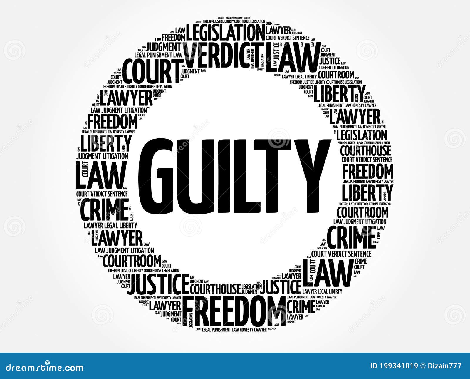 Guilty word cloud stock illustration. Illustration of blaming - 199341019