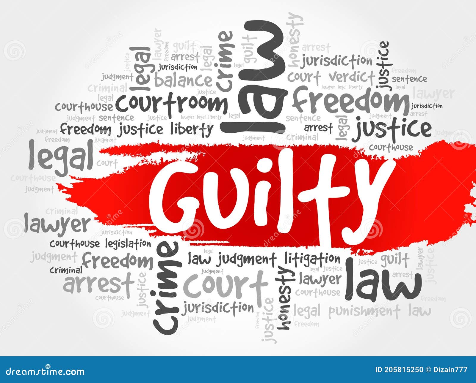 Guilty word cloud stock illustration. Illustration of legal - 205815250