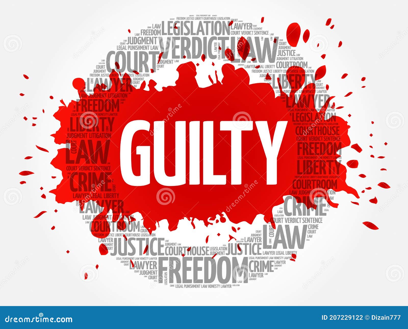 Guilty word cloud stock illustration. Illustration of concept - 207229122