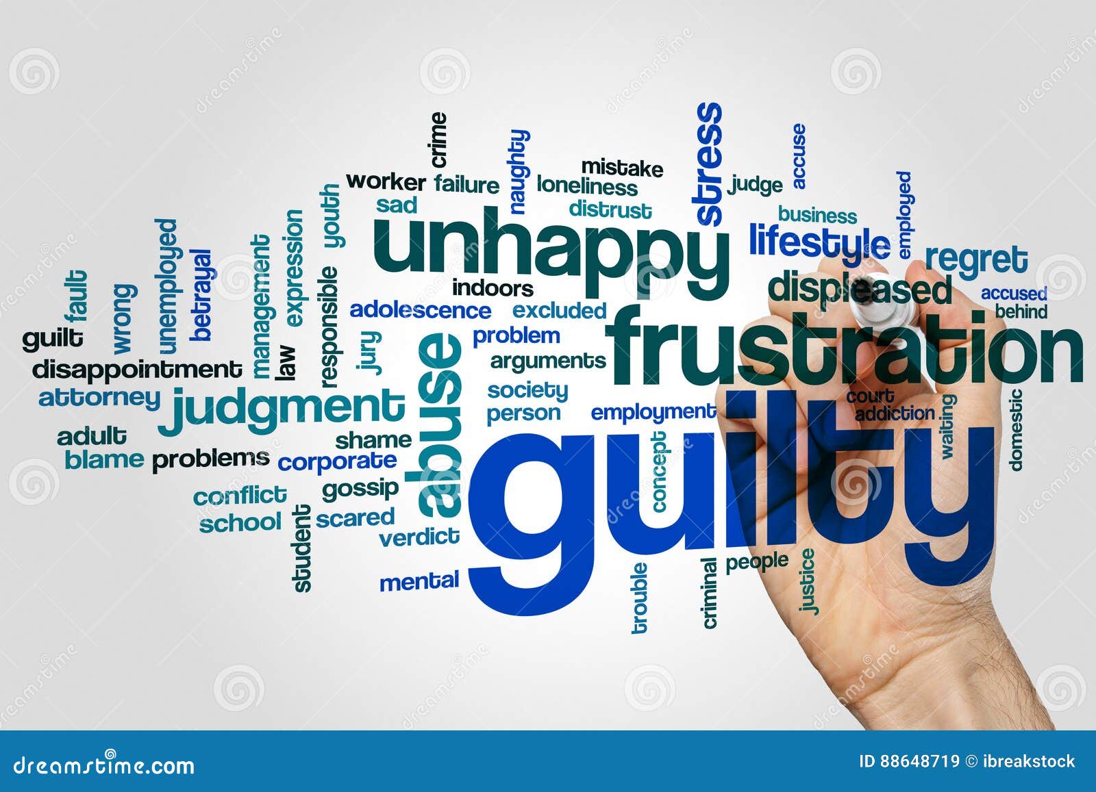 Guilty word cloud stock illustration. Illustration of abuse - 88648719