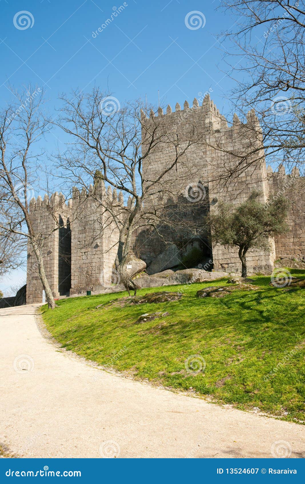 Guimaraes Castle stock image. Image of facade, green - 13524607