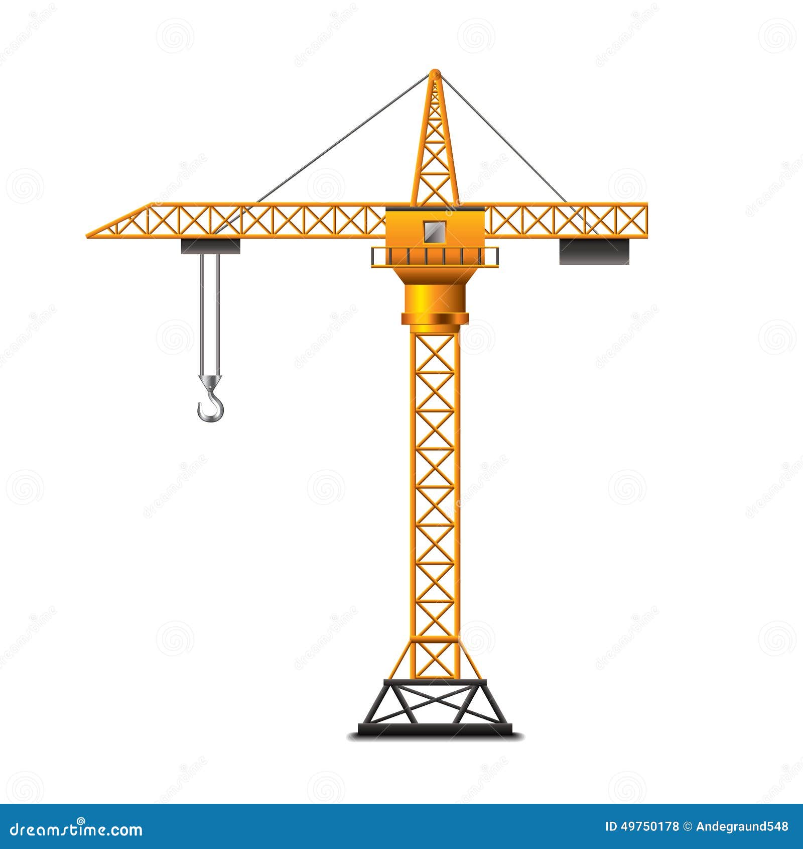 Guindaste De Construção Isolado No Vetor Branco Ilustração do Vetor ...