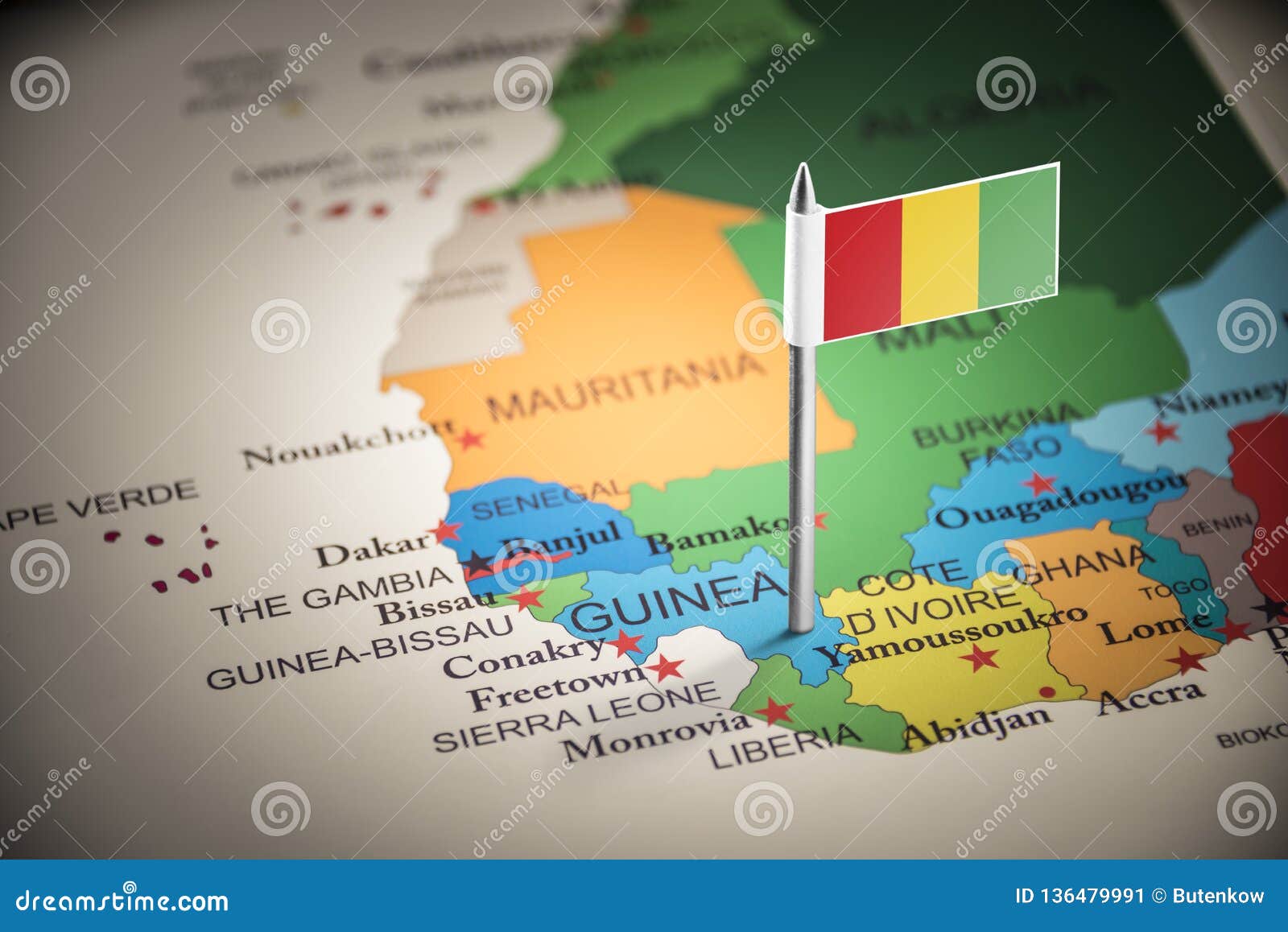 Guinea Belgium Marked with a Flag on the Map Editorial Photo - Image of ...