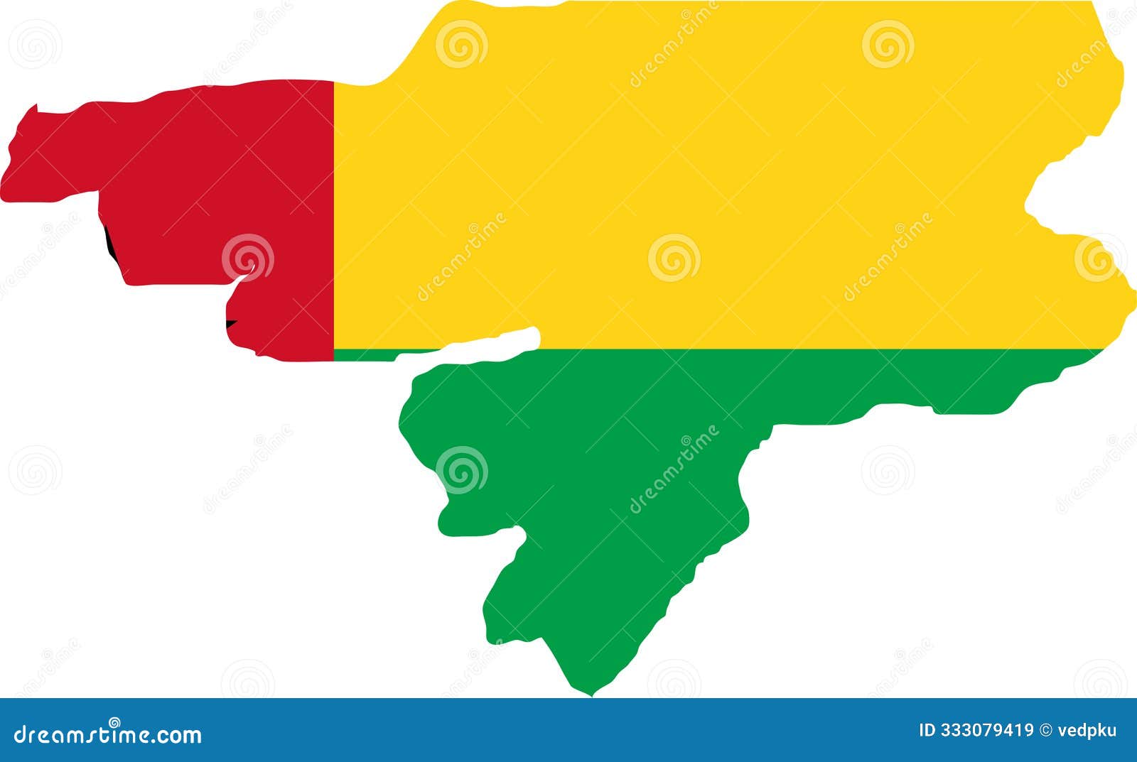 Guinea Bissau Flag in Map, Guinea Bissau Map with Flag, Country Map ...