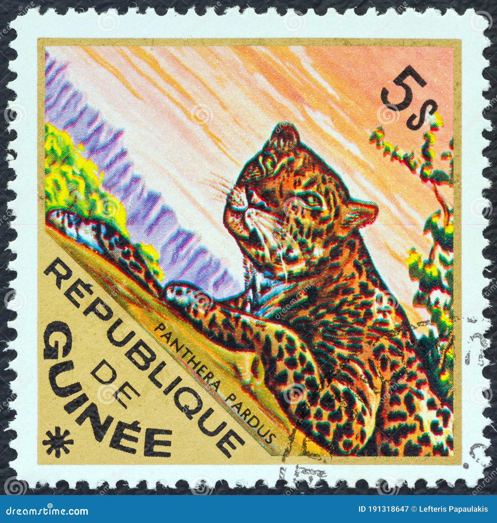 GUINEA - CIRCA 1975: a Stamp Printed in Guinea from the `Wild Animals ...