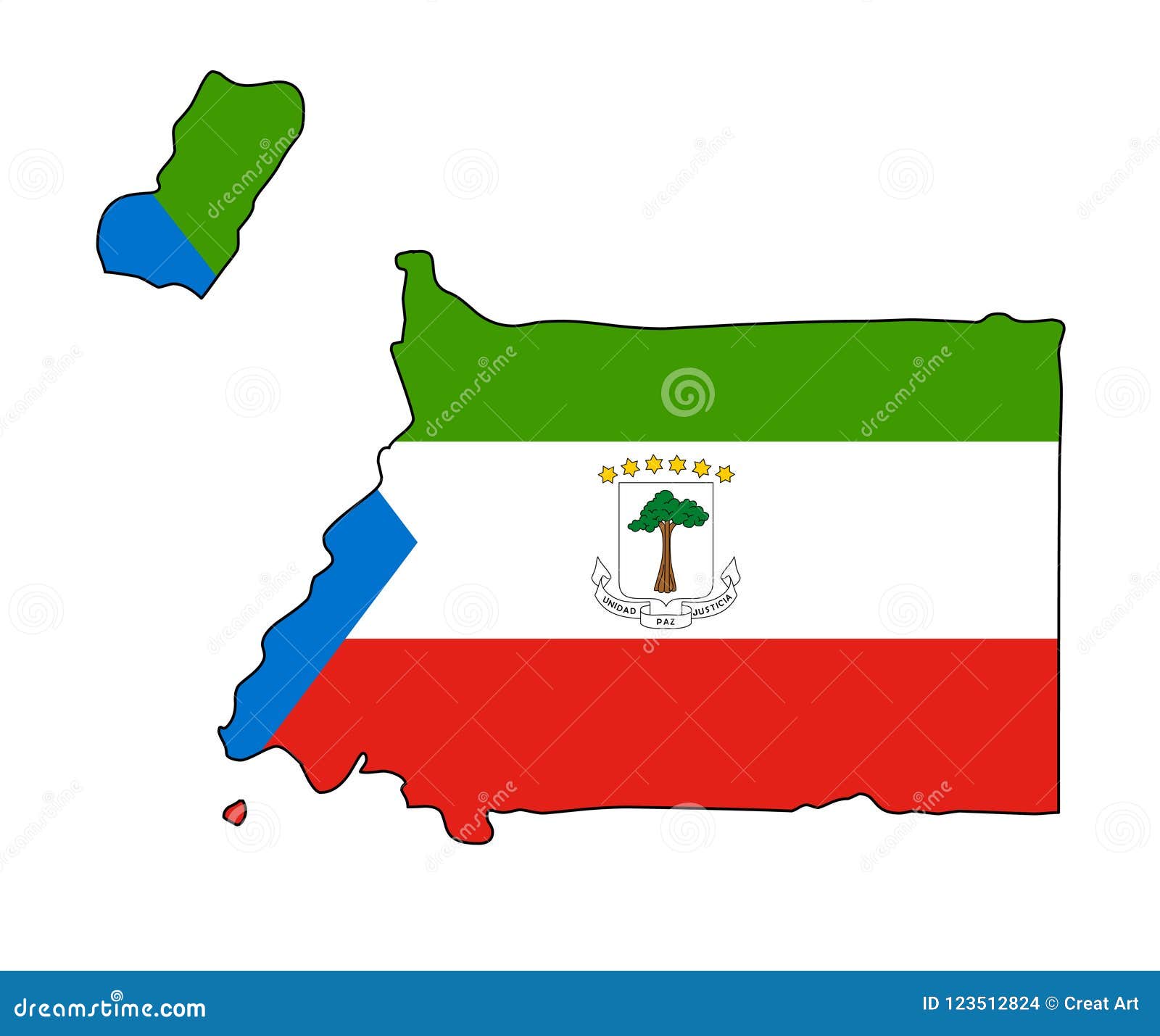 Guinea De Malabo Mapa Del Ejemplo Del Vector De La Guinea Ecuatorial ...