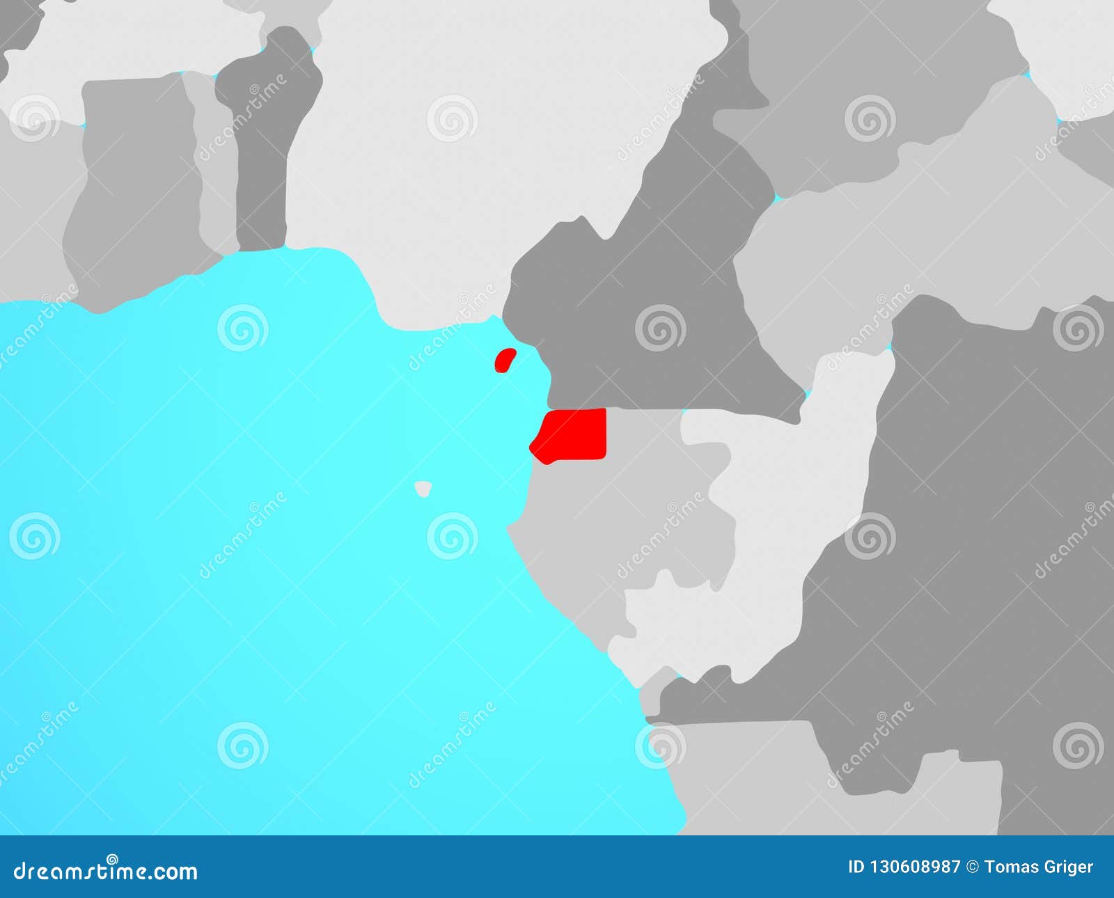 Guinea Ecuatorial en mapa stock de ilustración. Ilustración de ...