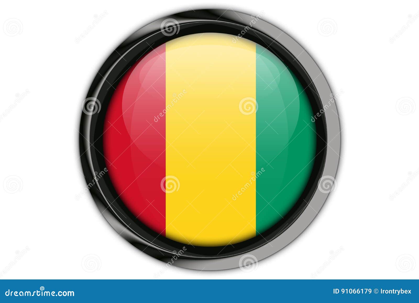 Guinea Flag in the Button Pin Isolated on White Background Stock ...