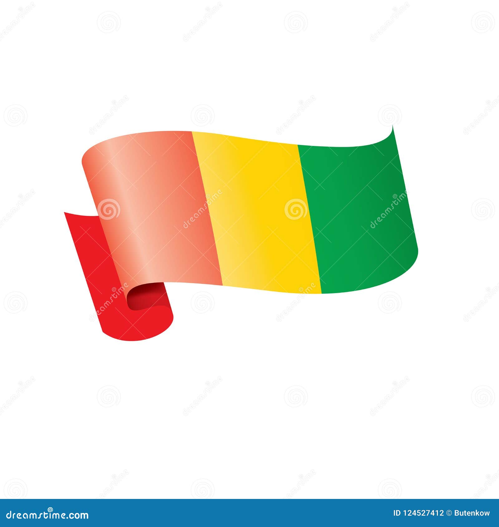 Guinea Flag, Vector Illustration on a White Background Stock Vector ...