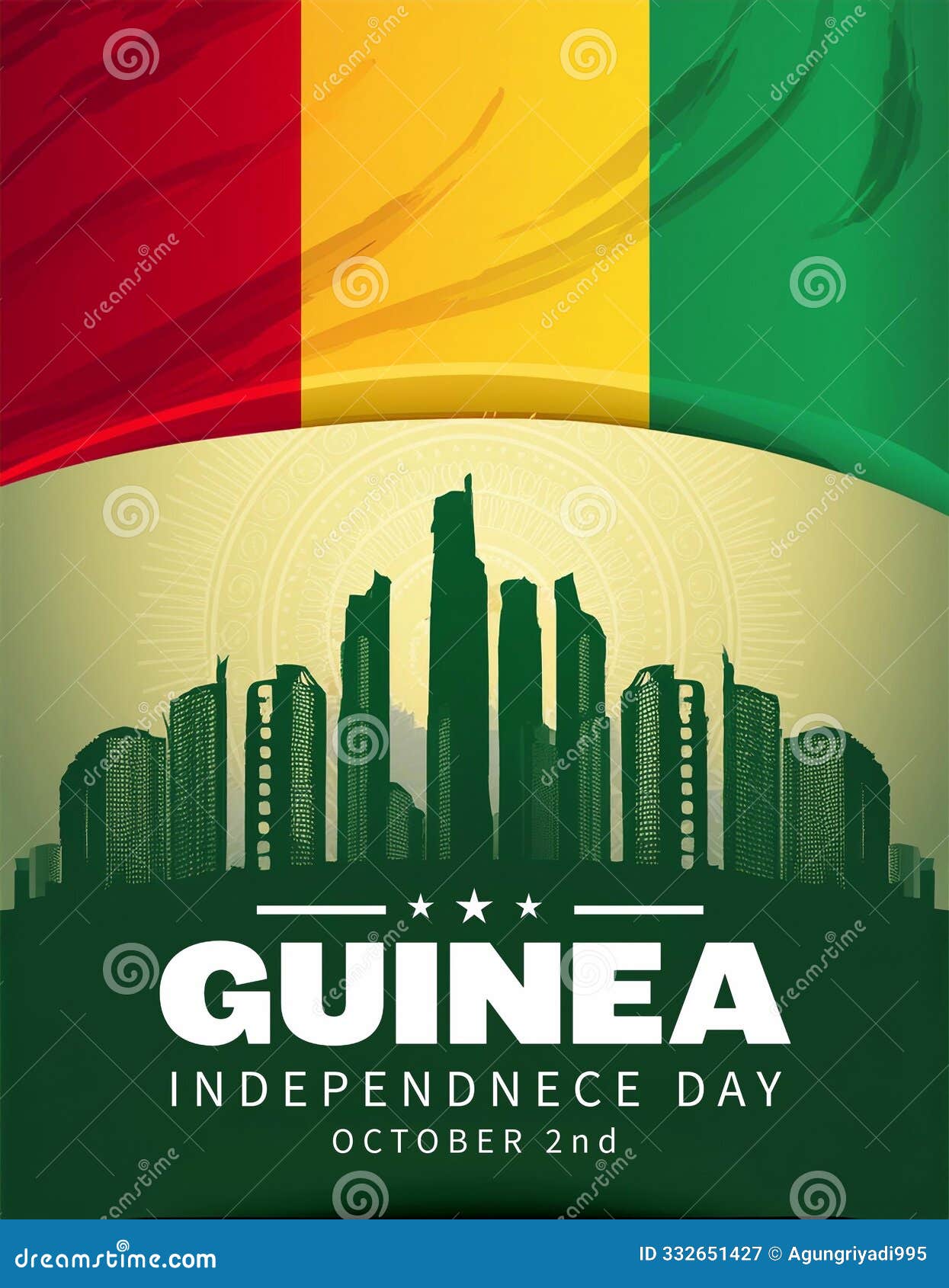Guinea Independence Day Poster Design Stock Illustration - Illustration ...