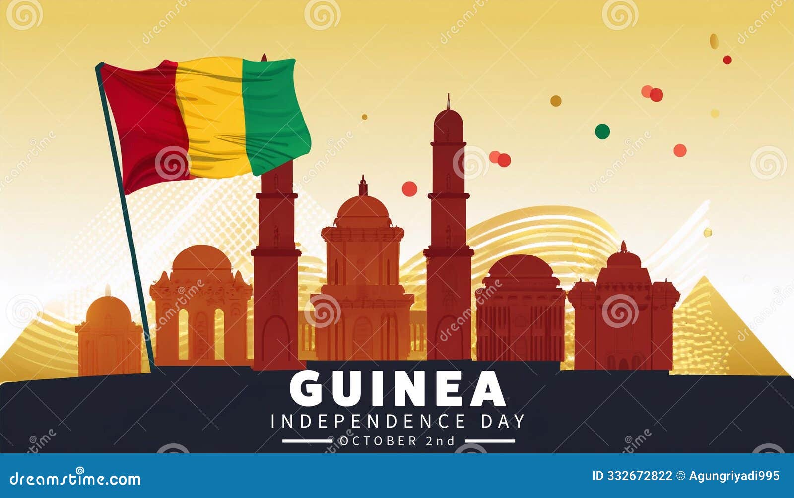 Guinea Independence Day Poster Design Stock Illustration - Illustration ...