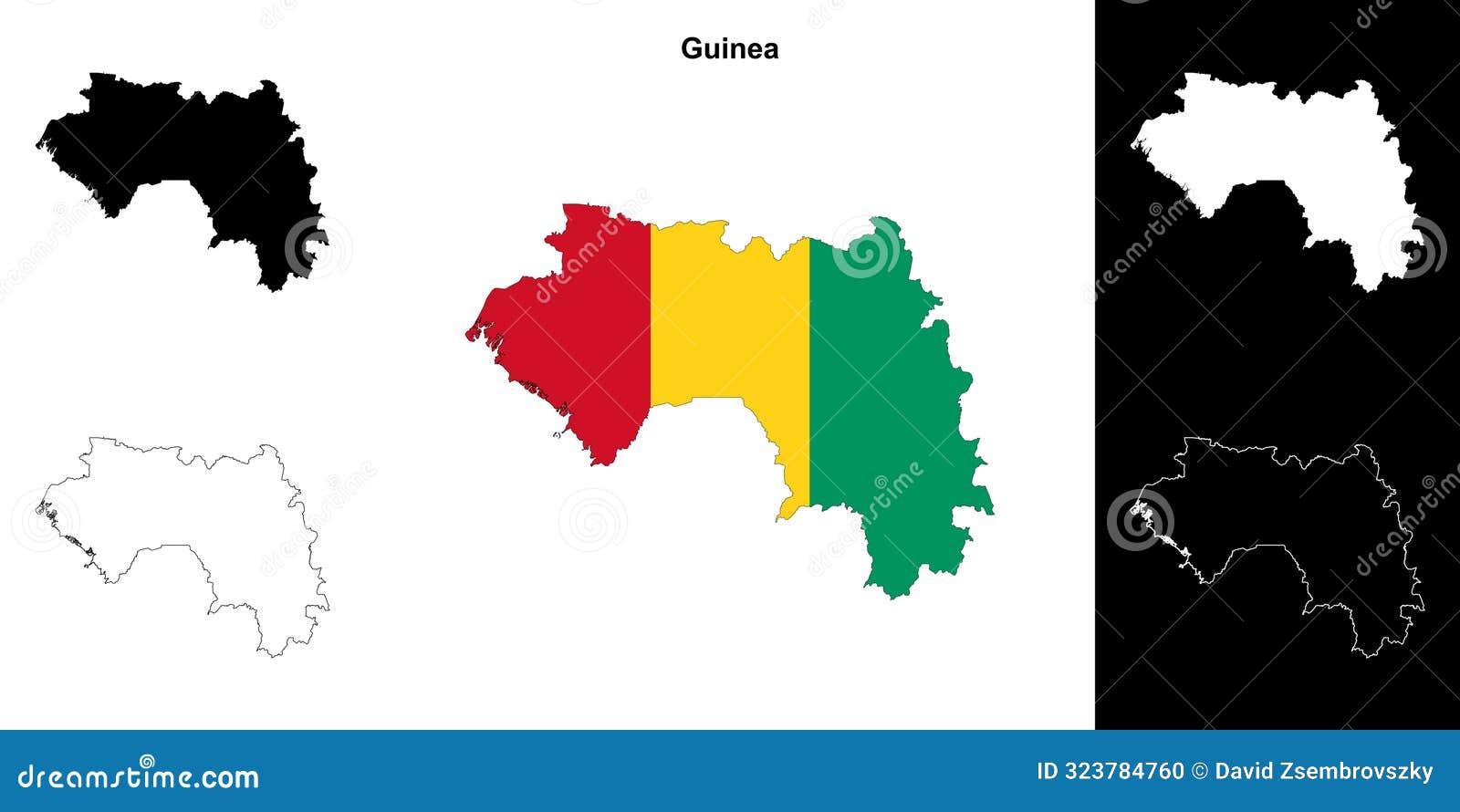 Guinea outline map stock illustration. Illustration of guinea - 323784760