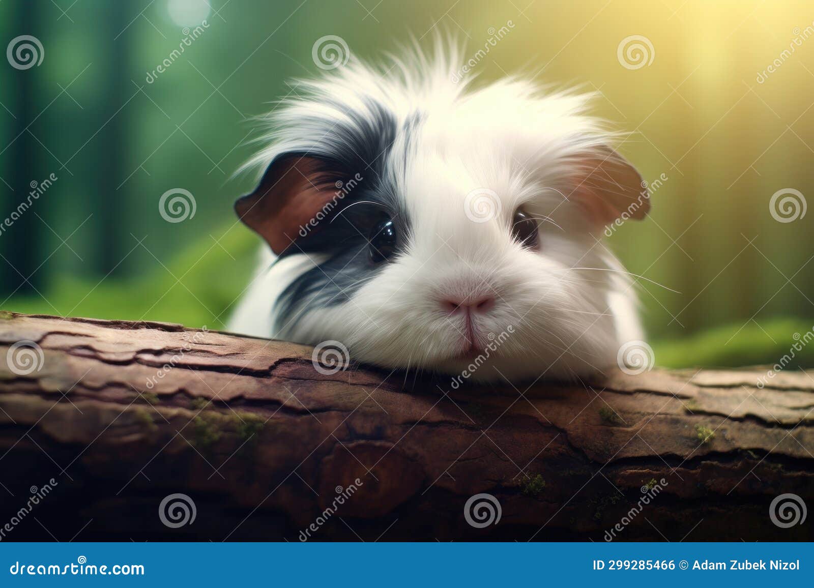 A Guinea Pig Lying on a Log Stock Illustration - Illustration of guinea ...