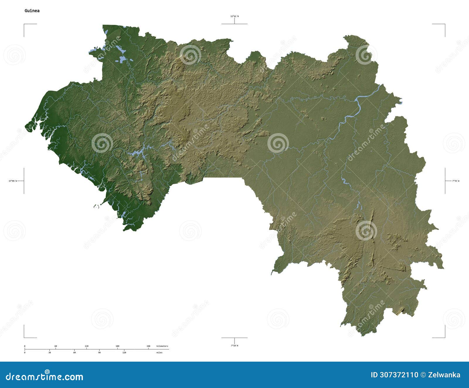 Guinea Shape on White. Pale Stock Illustration - Illustration of pale ...