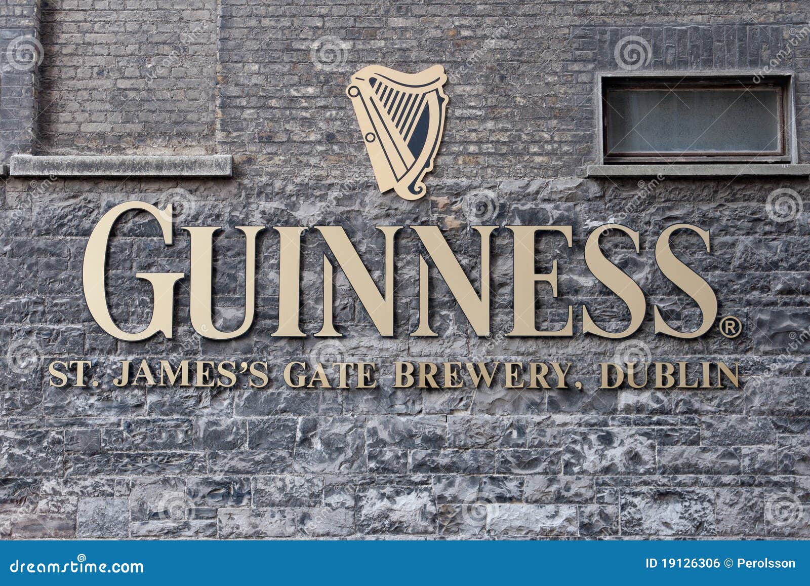 Guinness Sign Text And Brand Logo Of Irish Beer On Wall Facade ...