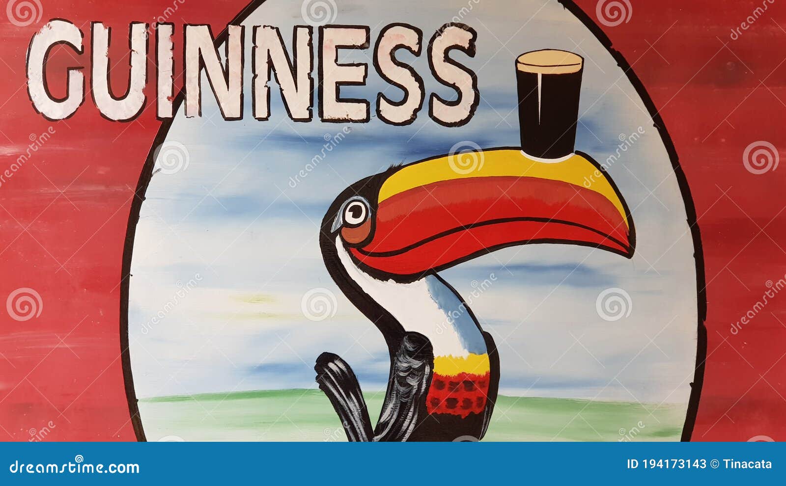 Guinness Mural Painting.Beer and Bird Editorial Stock Photo - Image of ...