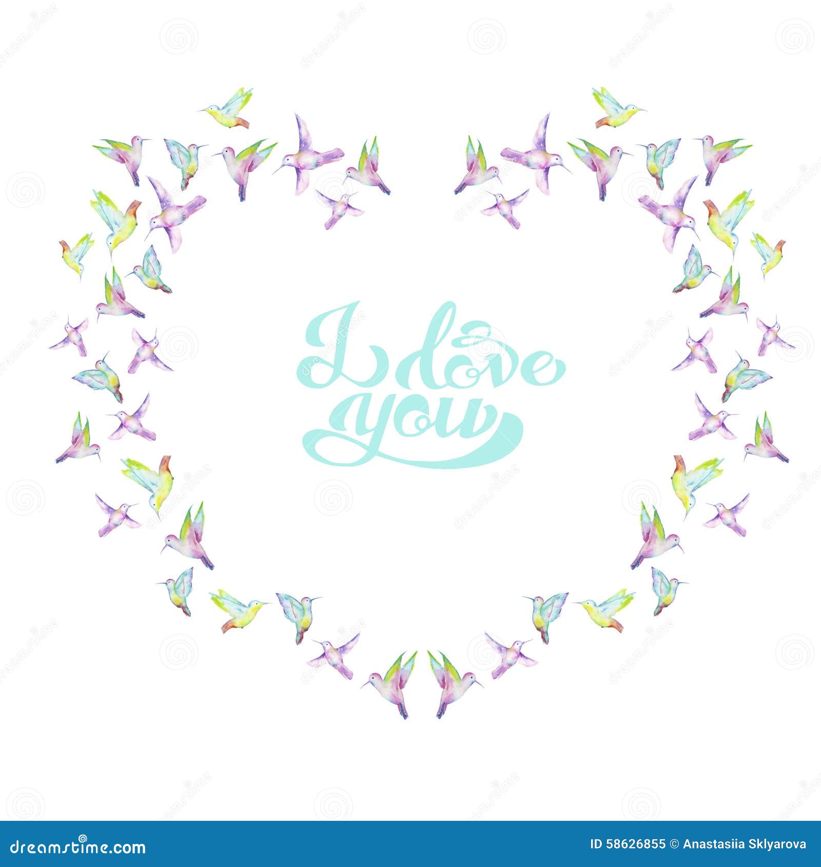 Guirnalda (marco) Del Colibri Stock de ilustración - Ilustración de ...