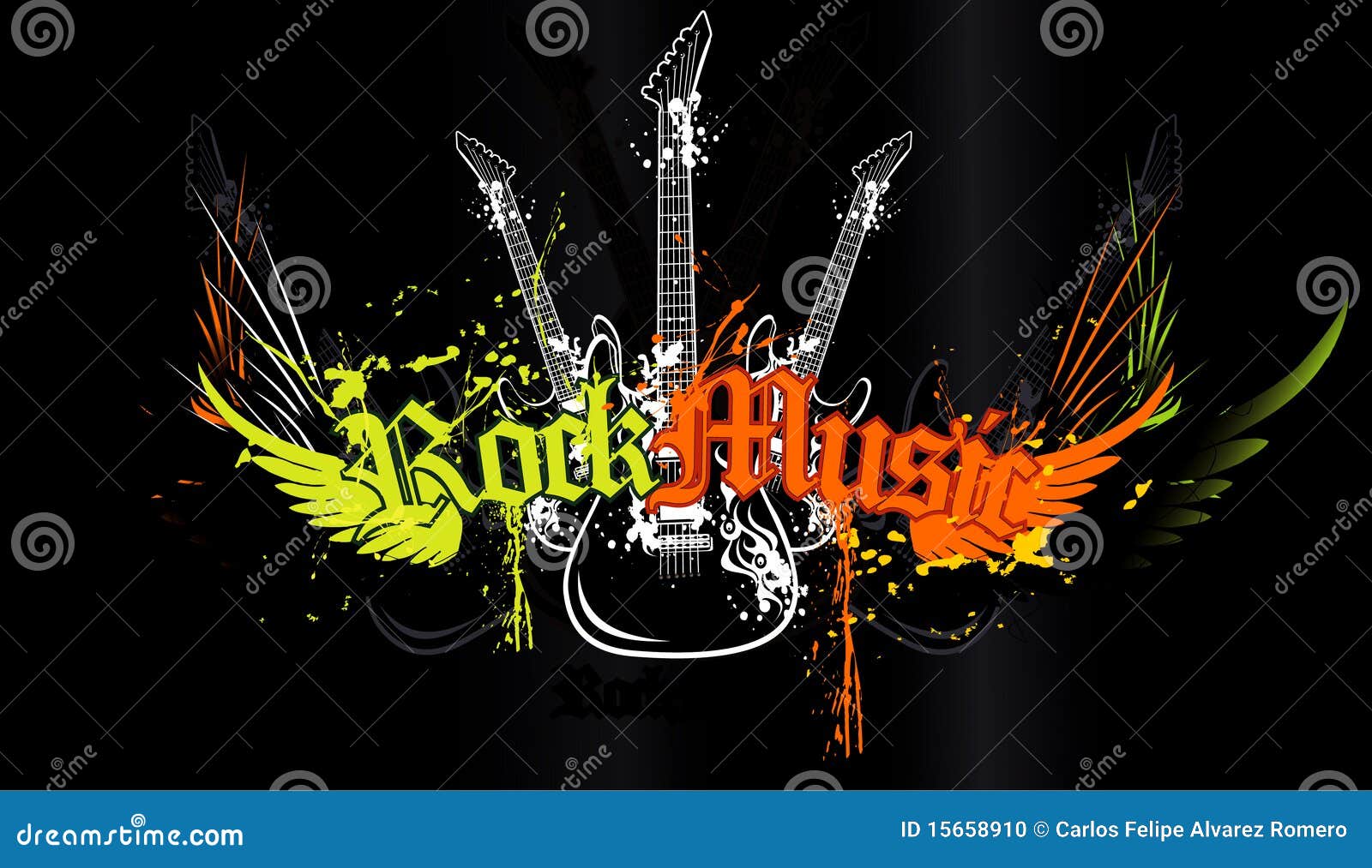 Guitar abstract stock vector. Illustration of light, guitar - 15658910