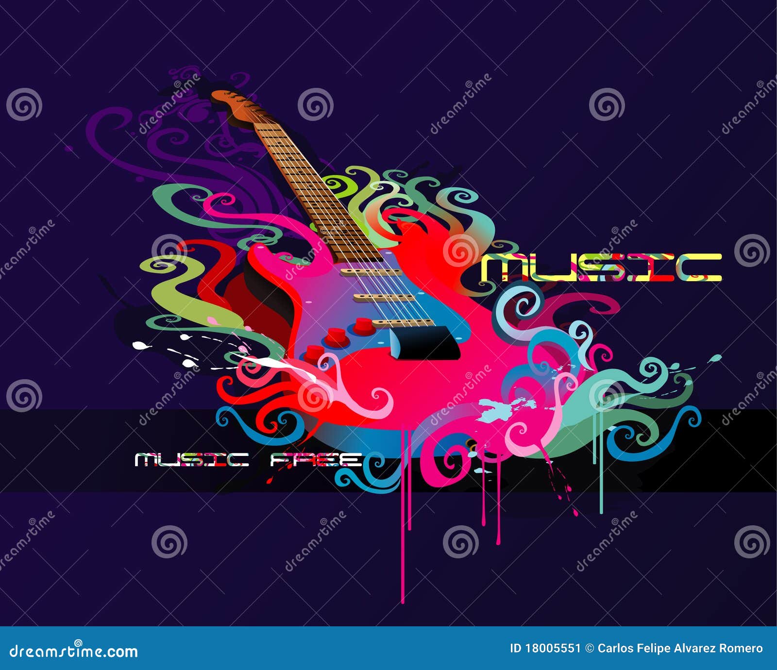 Guitar abstract stock vector. Illustration of abstract - 18005551