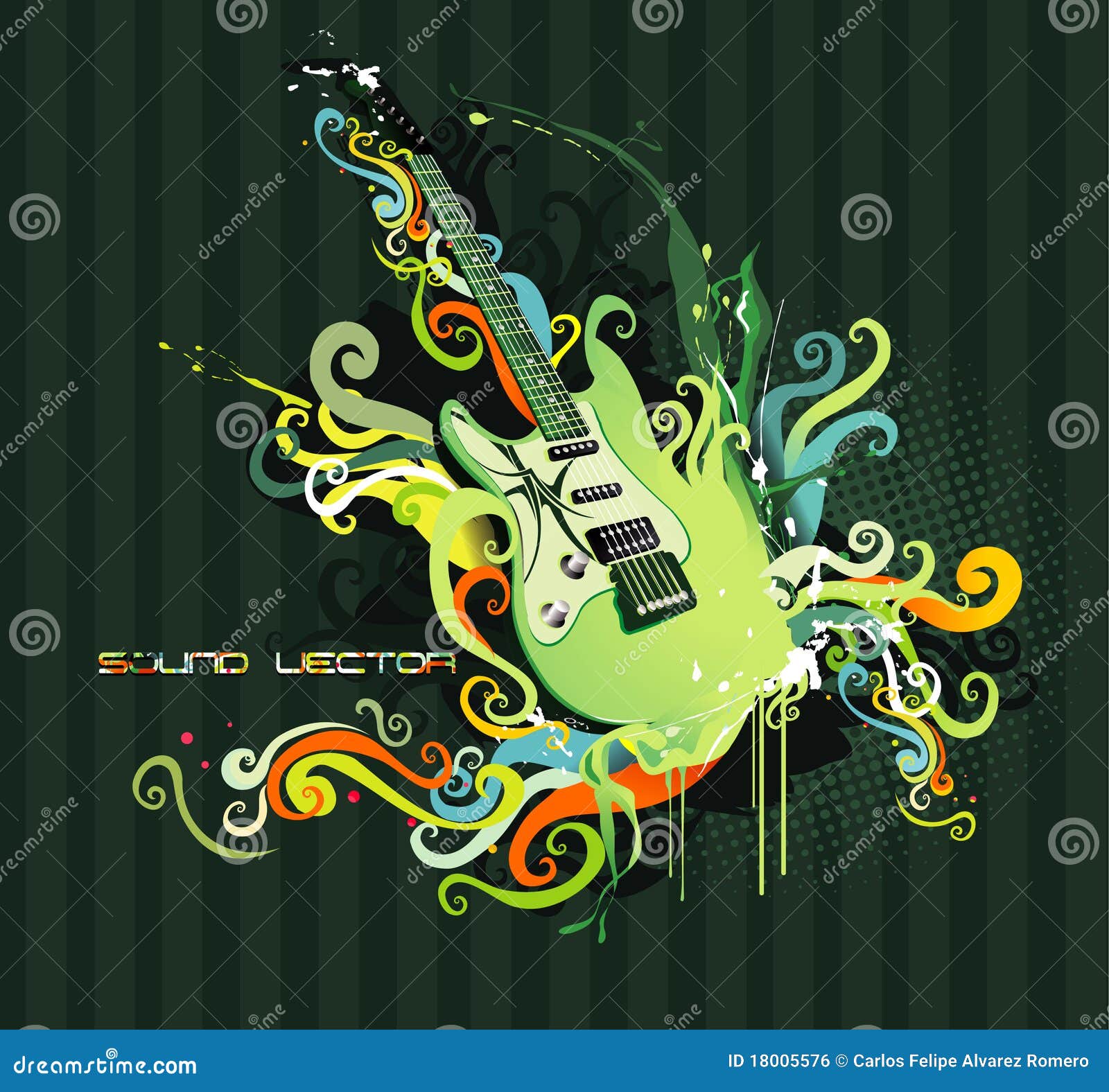 Guitar abstract stock vector. Illustration of instrument - 18005576