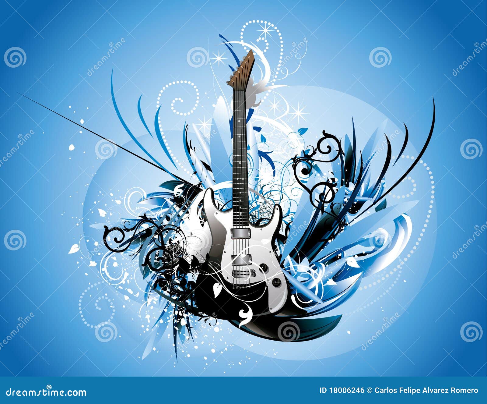 Guitar abstract stock vector. Illustration of contrast - 18006246