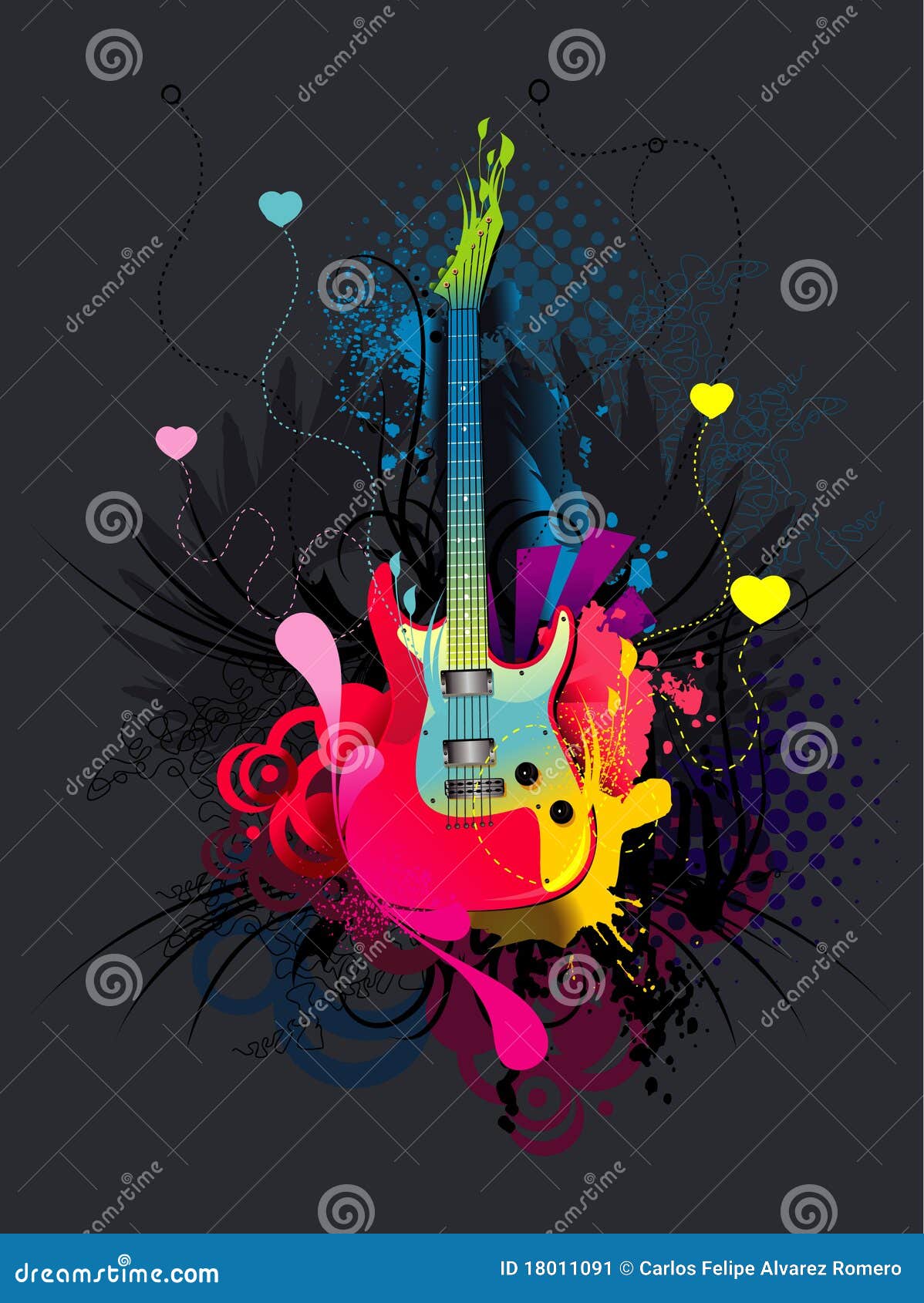 Guitar abstract stock vector. Illustration of string - 18011091
