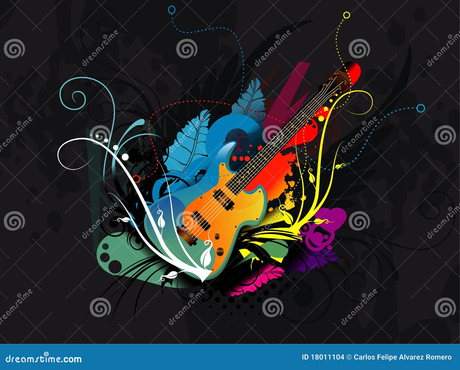 Guitar abstract stock vector. Illustration of culture - 18011104