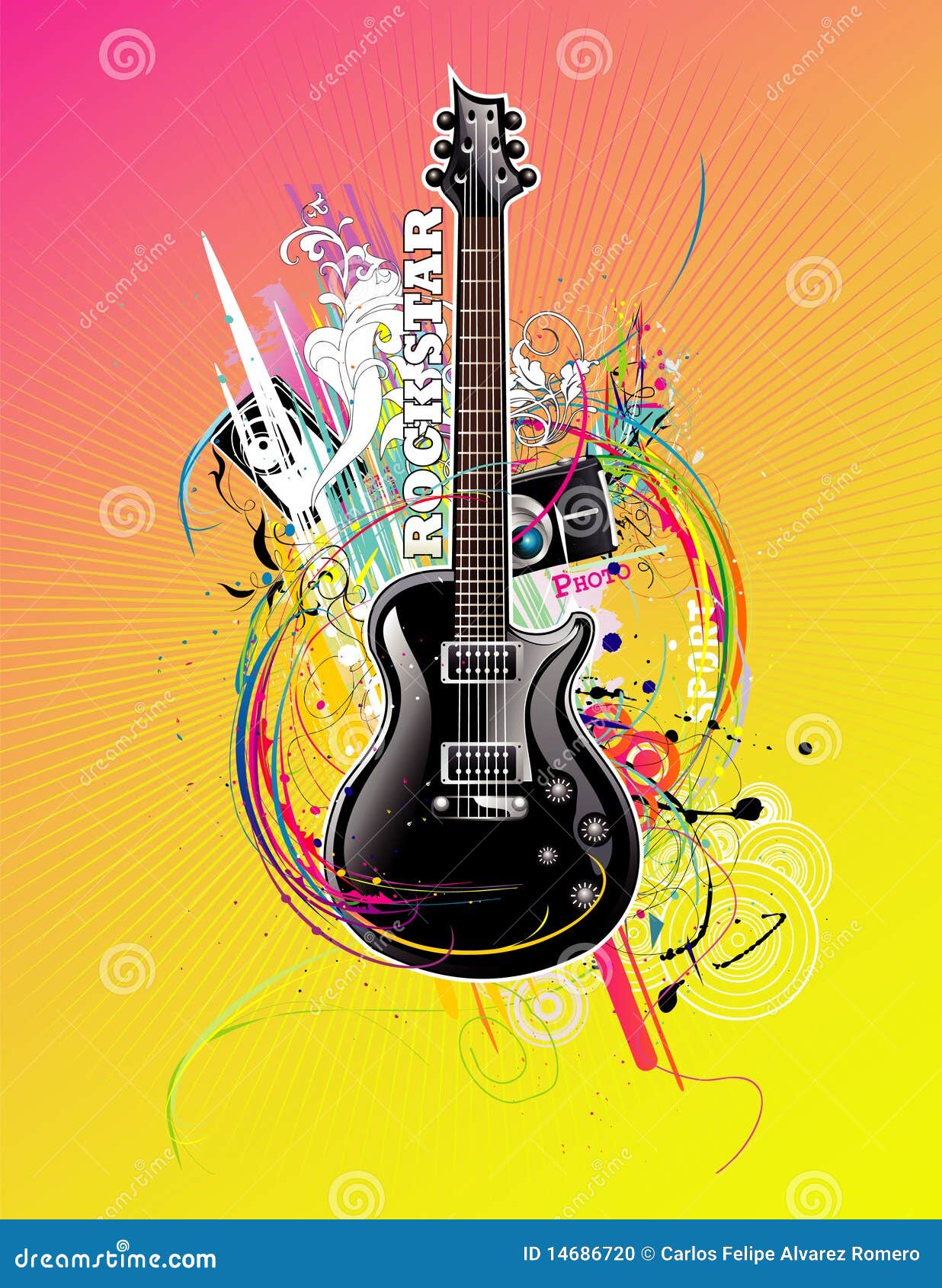 Guitar Abstract Illustration Stock Vector - Illustration of music ...