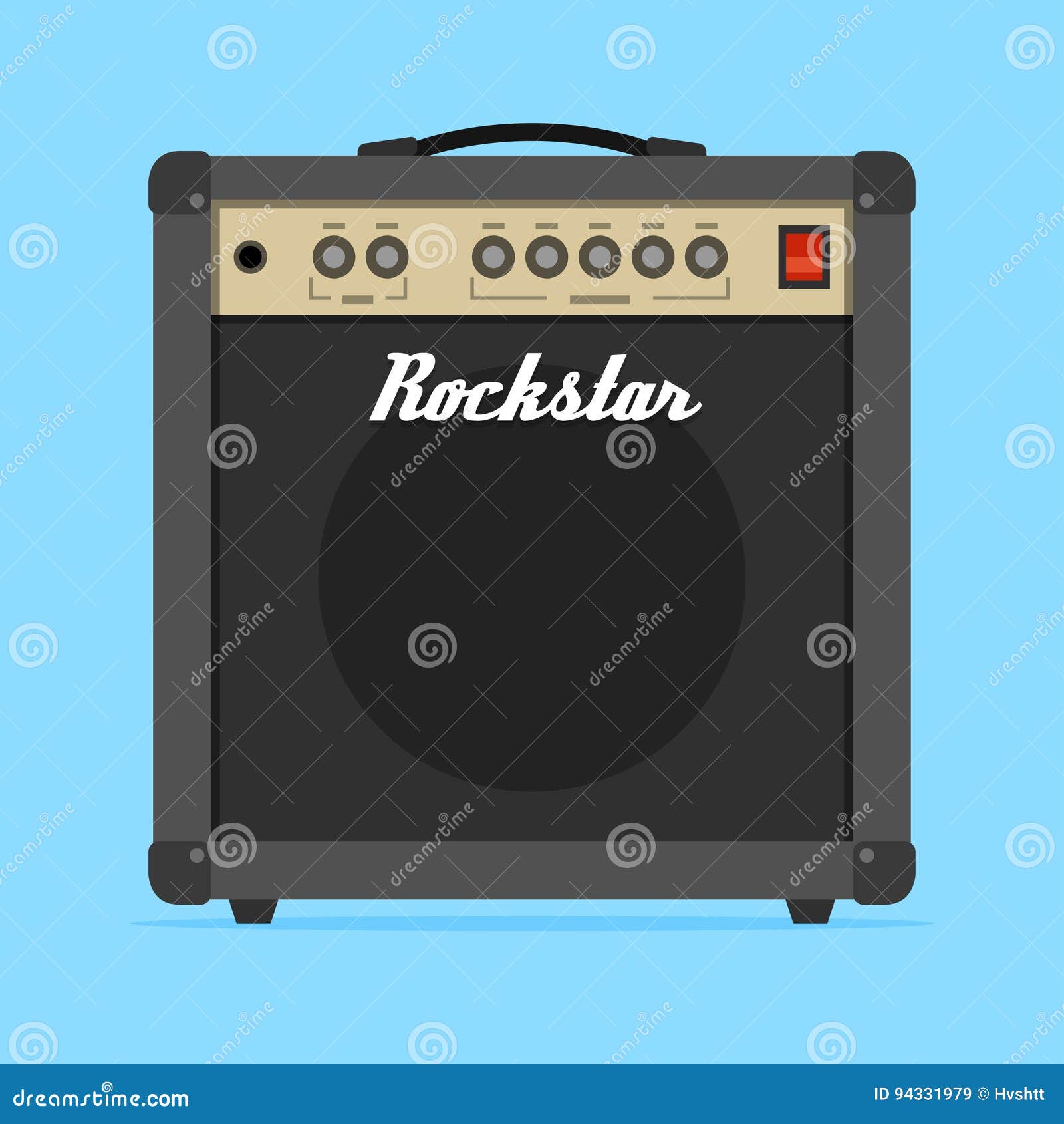 Guitar Amp Amplifier Flat Vector Stock Vector - Illustration of fashion ...