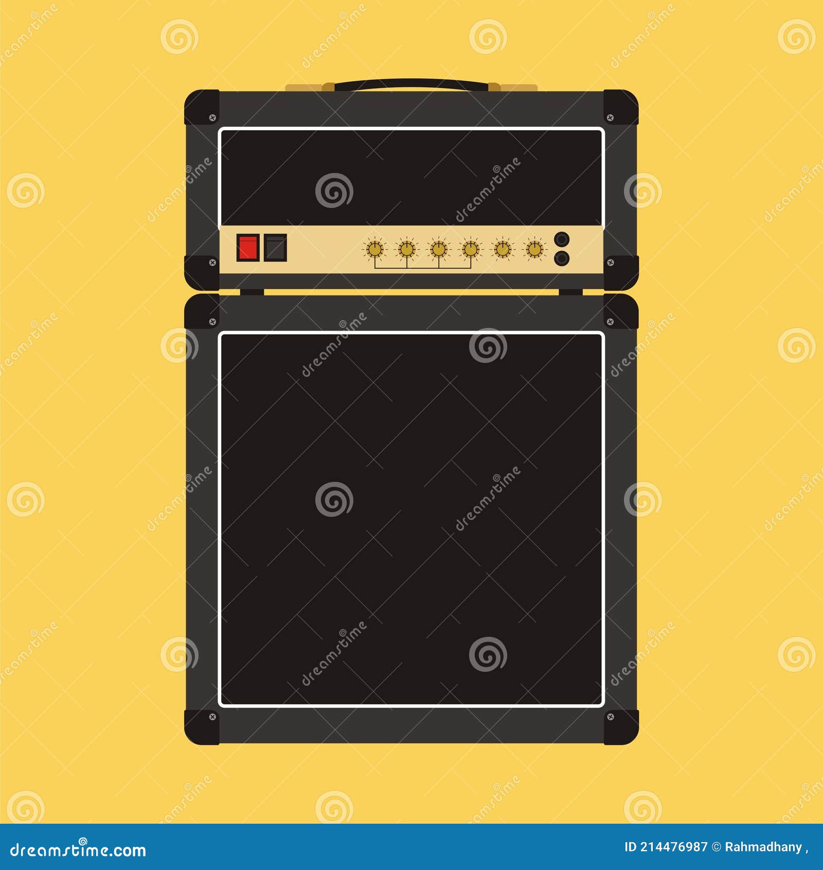 Guitar amp stock vector. Illustration of gadget, label - 214476987