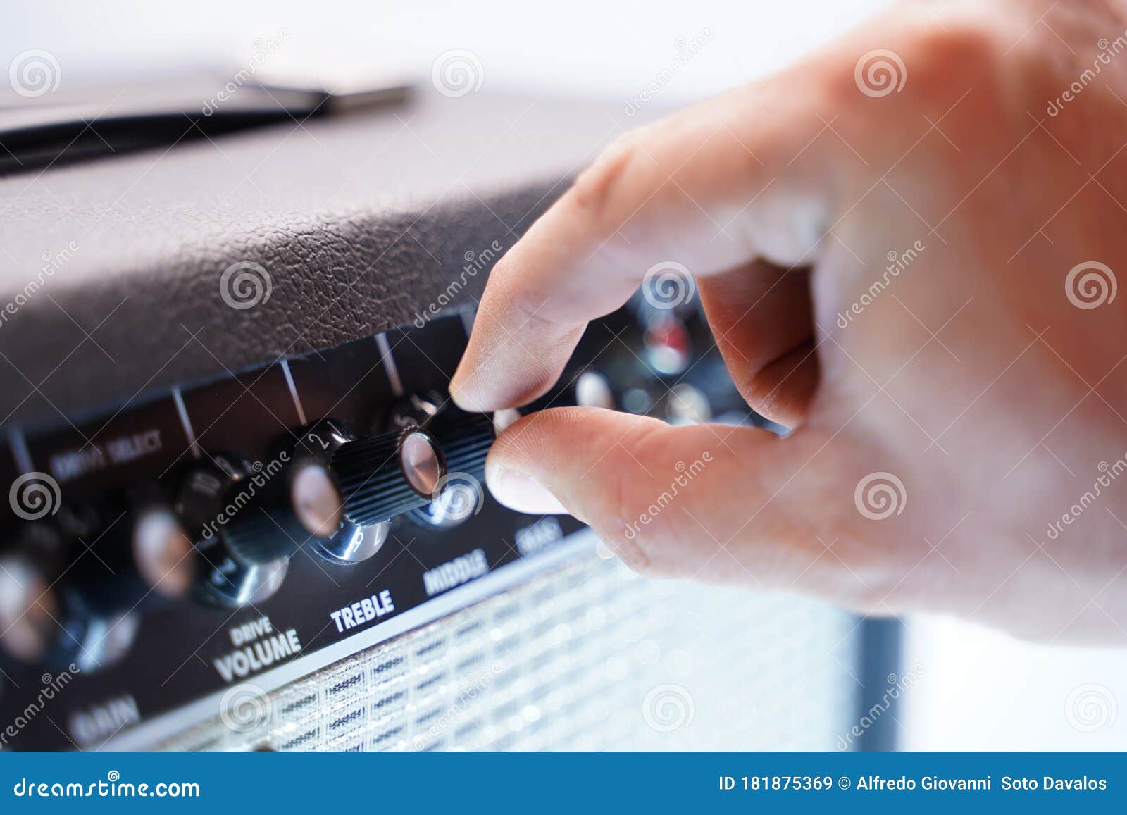 Hand Controlling Buttons of Guitar Amplifier, Musical Instrument Stock ...