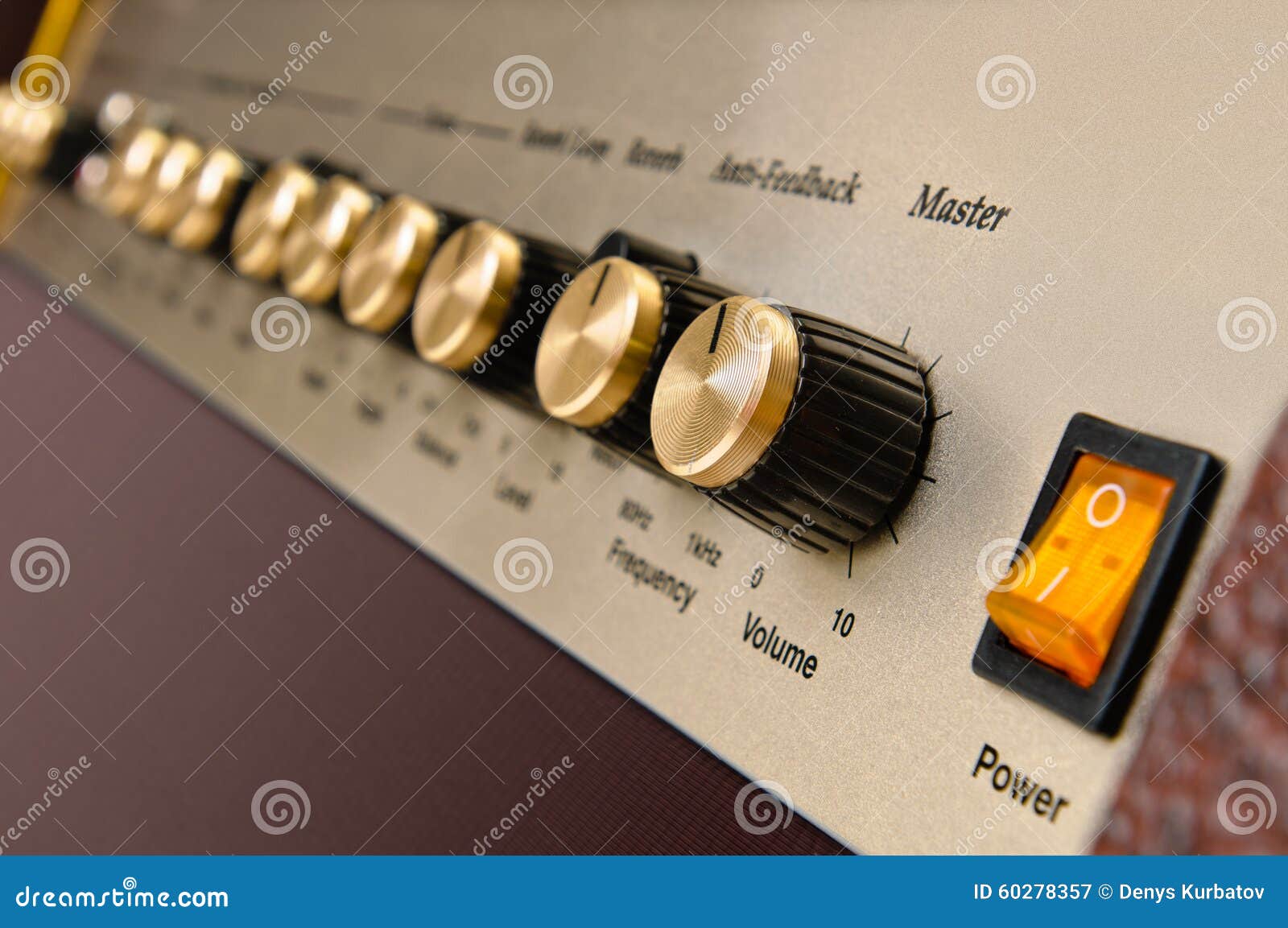 Guitar Amplifier Control Panel Stock Image - Image of distortion, metal ...