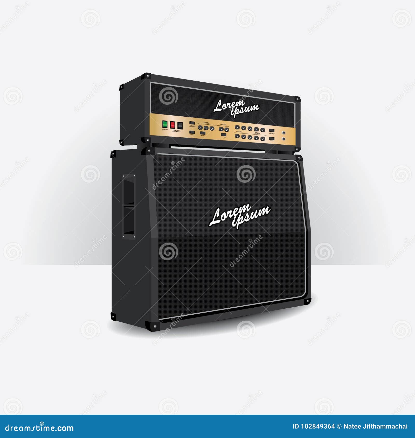 Guitar amplifier set stock vector. Illustration of rhythm - 102849364