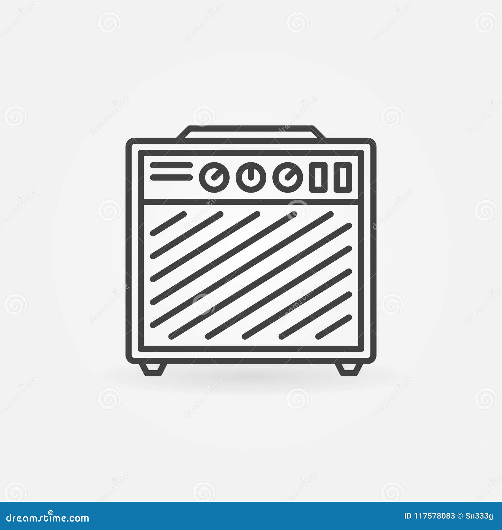 Guitar Amplifier Vector Icon in Thin Line Style Stock Vector ...