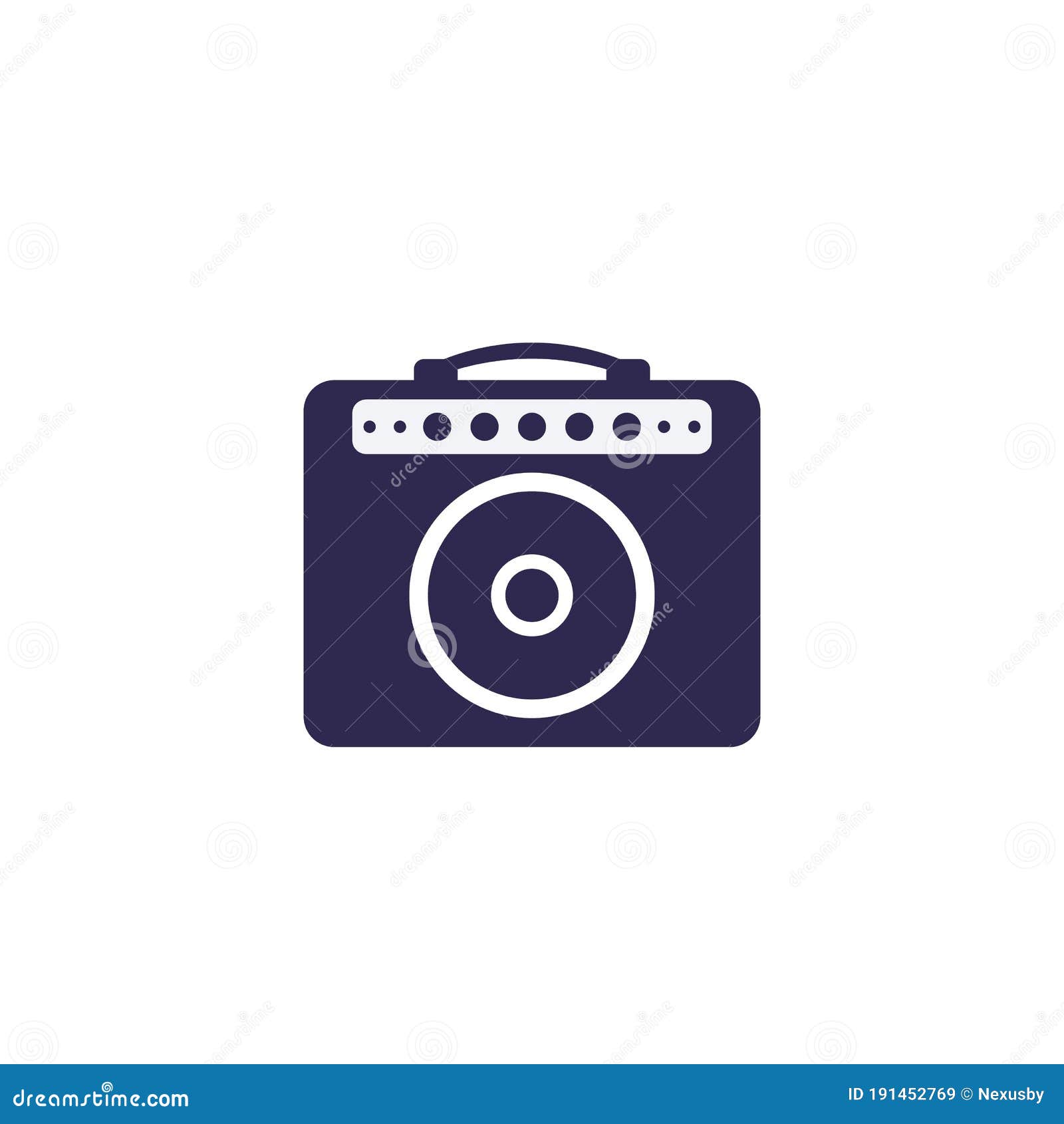Guitar Amplifier Vector Icon on White Stock Vector - Illustration of ...