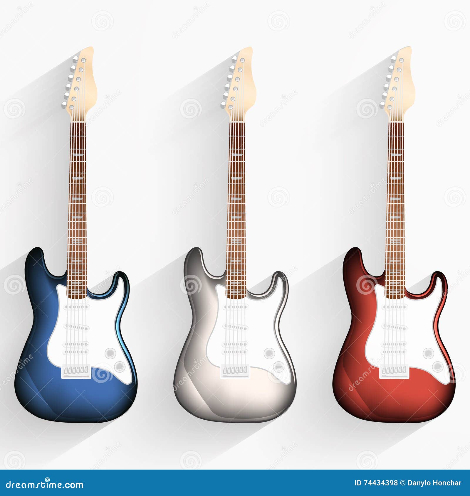 Guitar Background. Set of Musical Instruments. Stock Vector ...