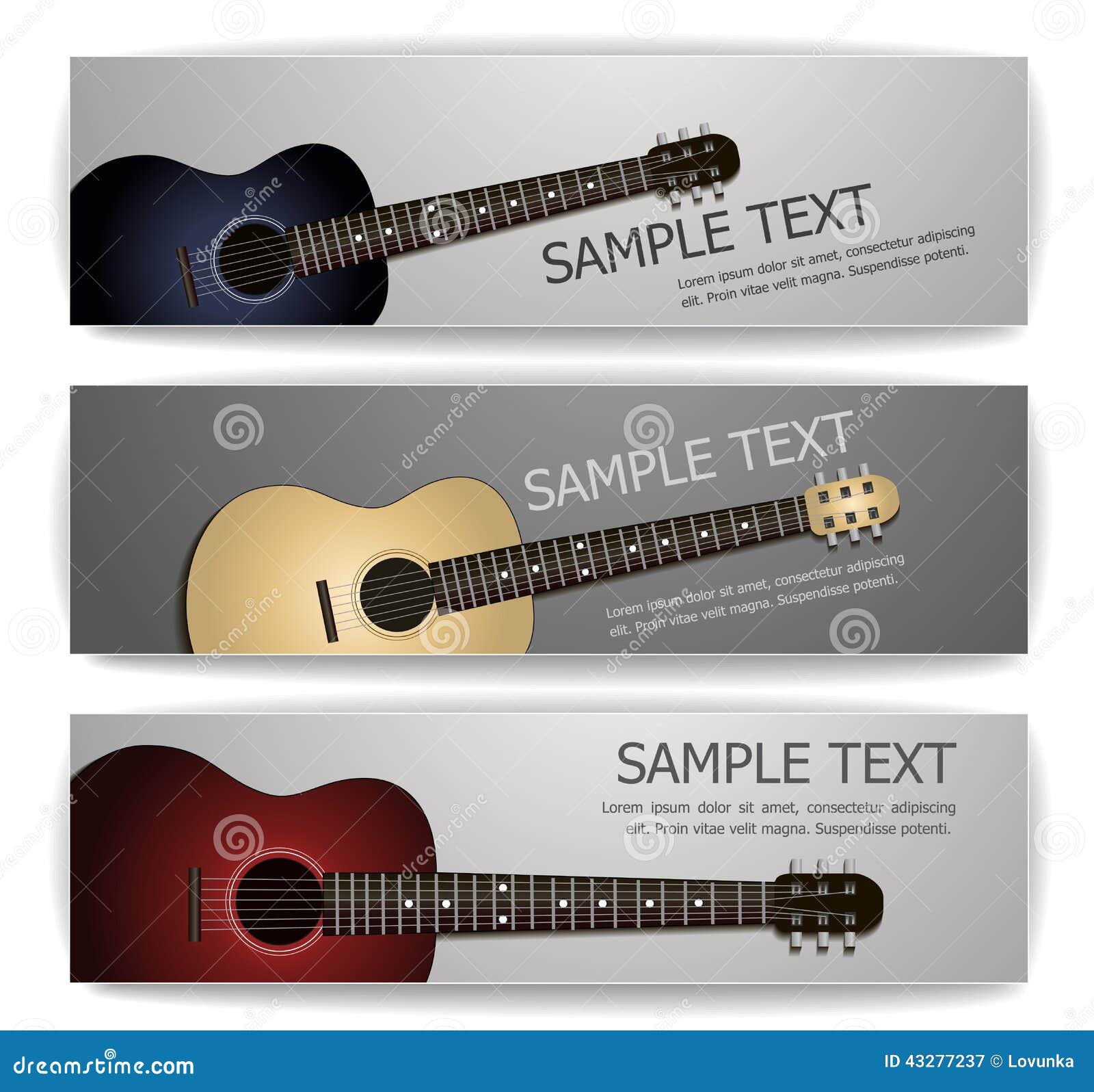 Guitar banners stock vector. Illustration of backdrop - 43277237