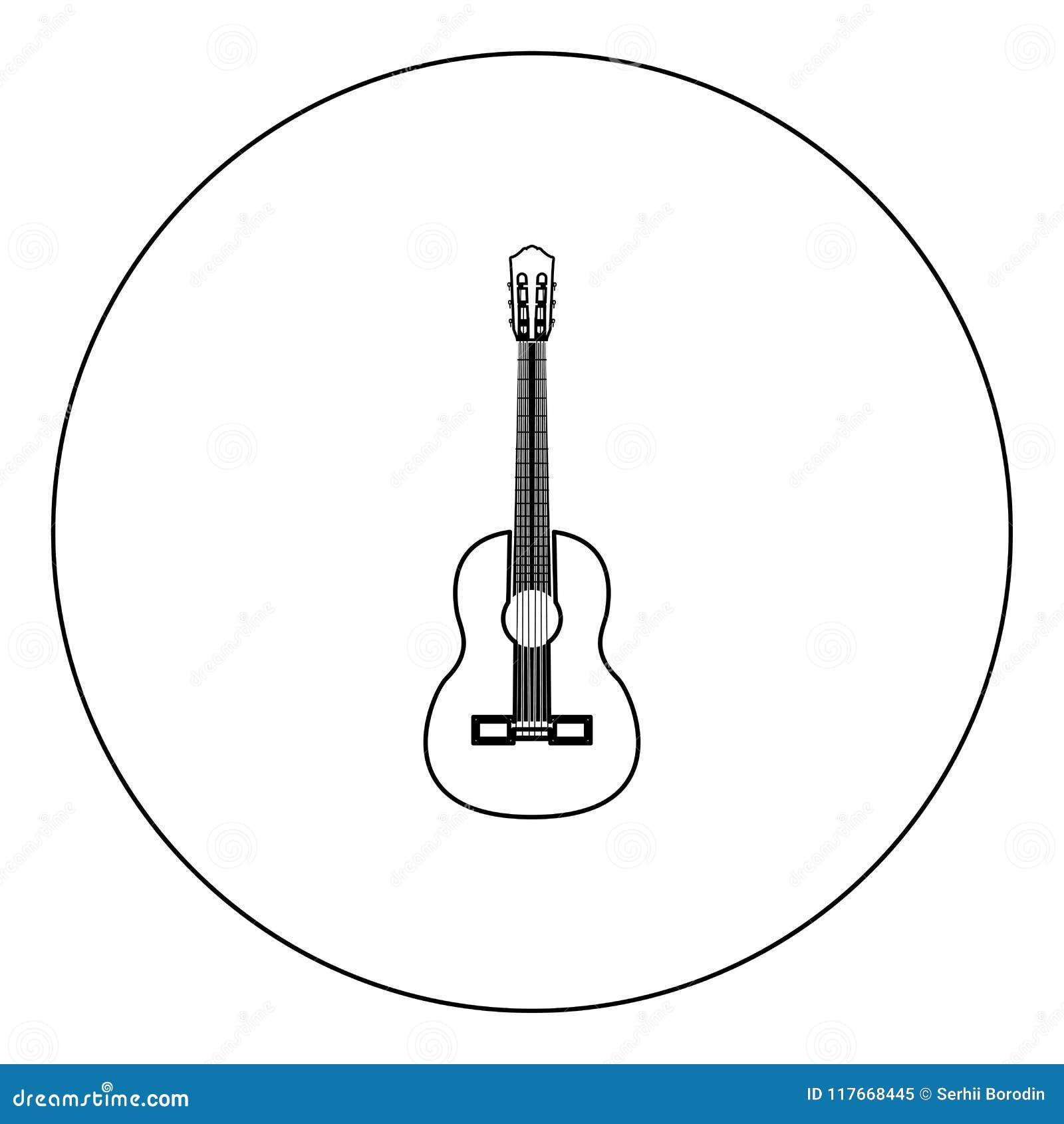 Guitar Black Icon in Circle Vector Illustration Isolated . Stock Vector ...