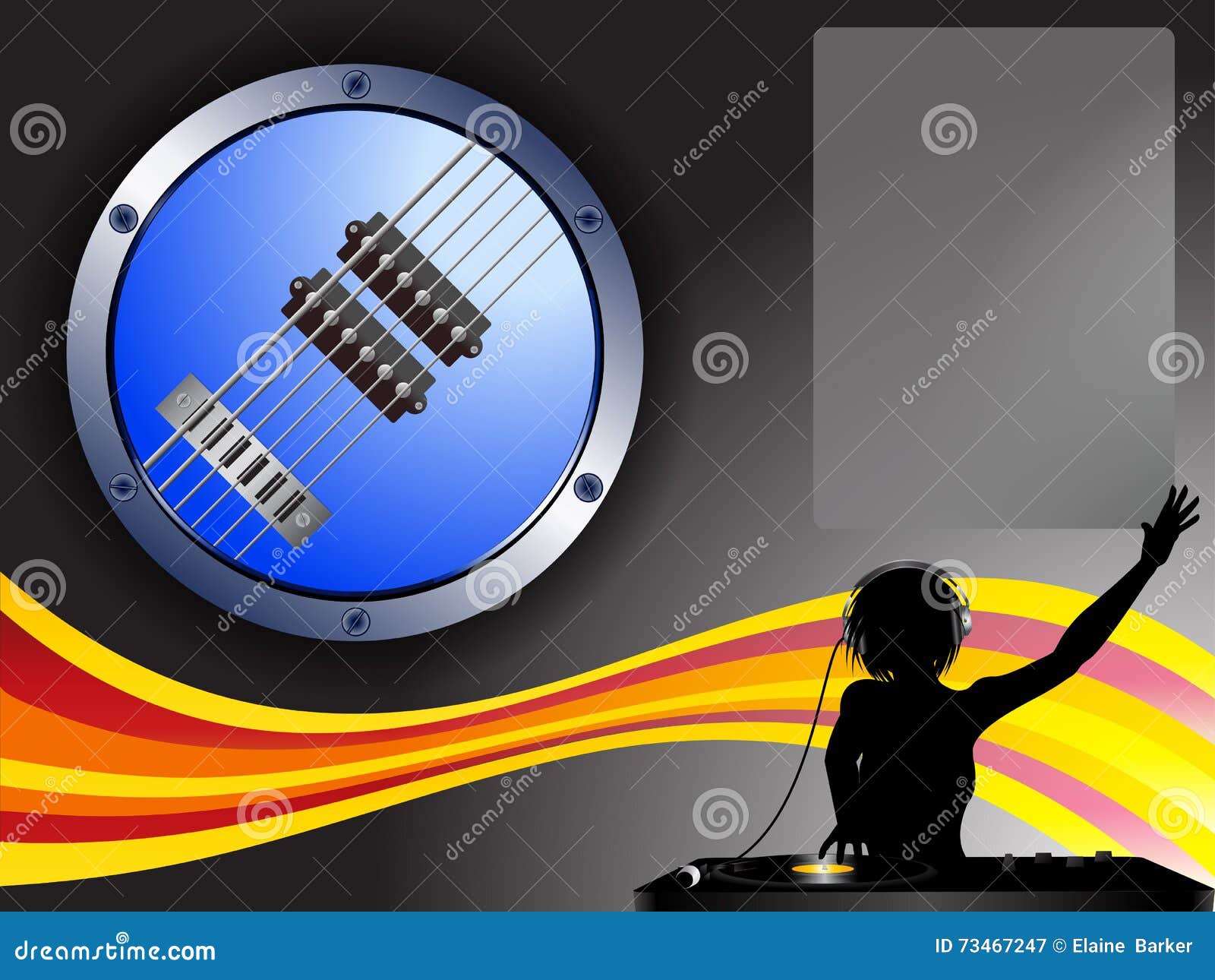 Guitar Border DJ and Copy Space Background Stock Illustration ...