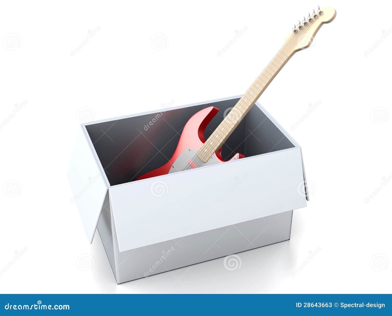 Guitar in a Box stock illustration. Illustration of rock - 28643663