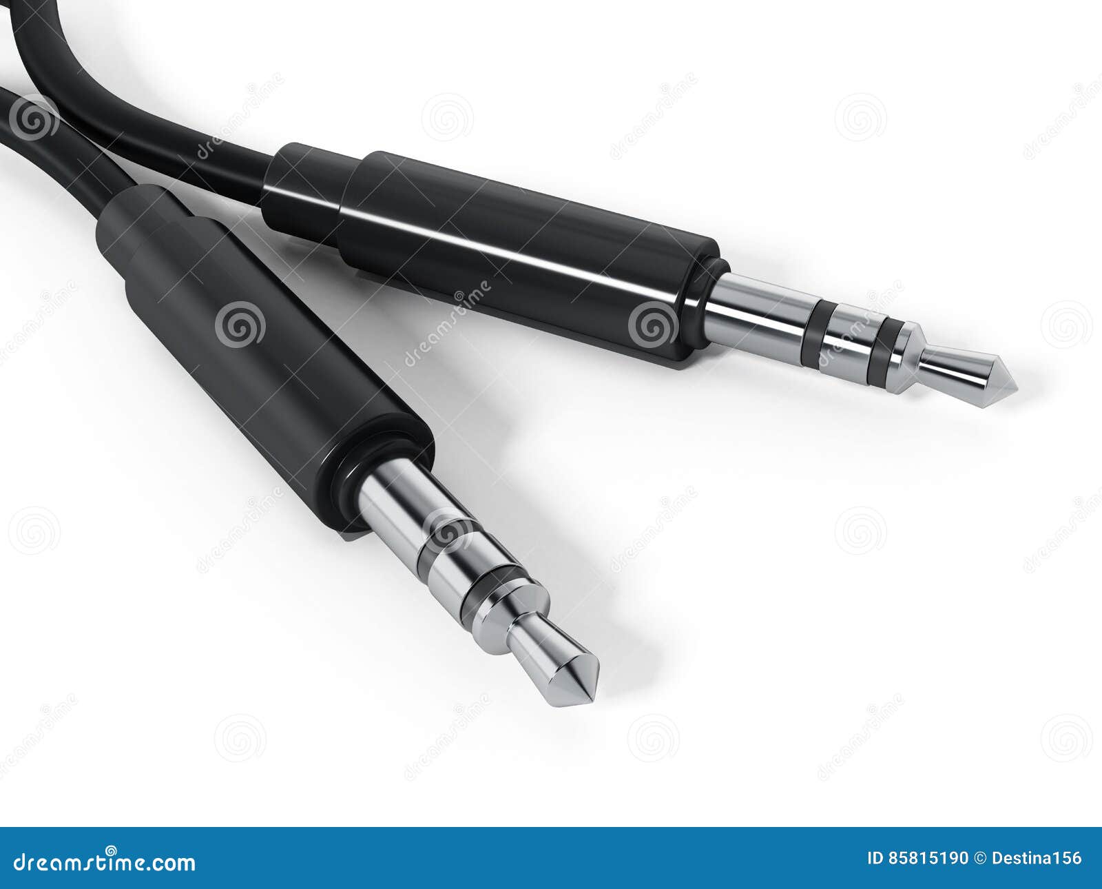 Guitar Cable Jacks Isolated on White Background Stock Illustration ...