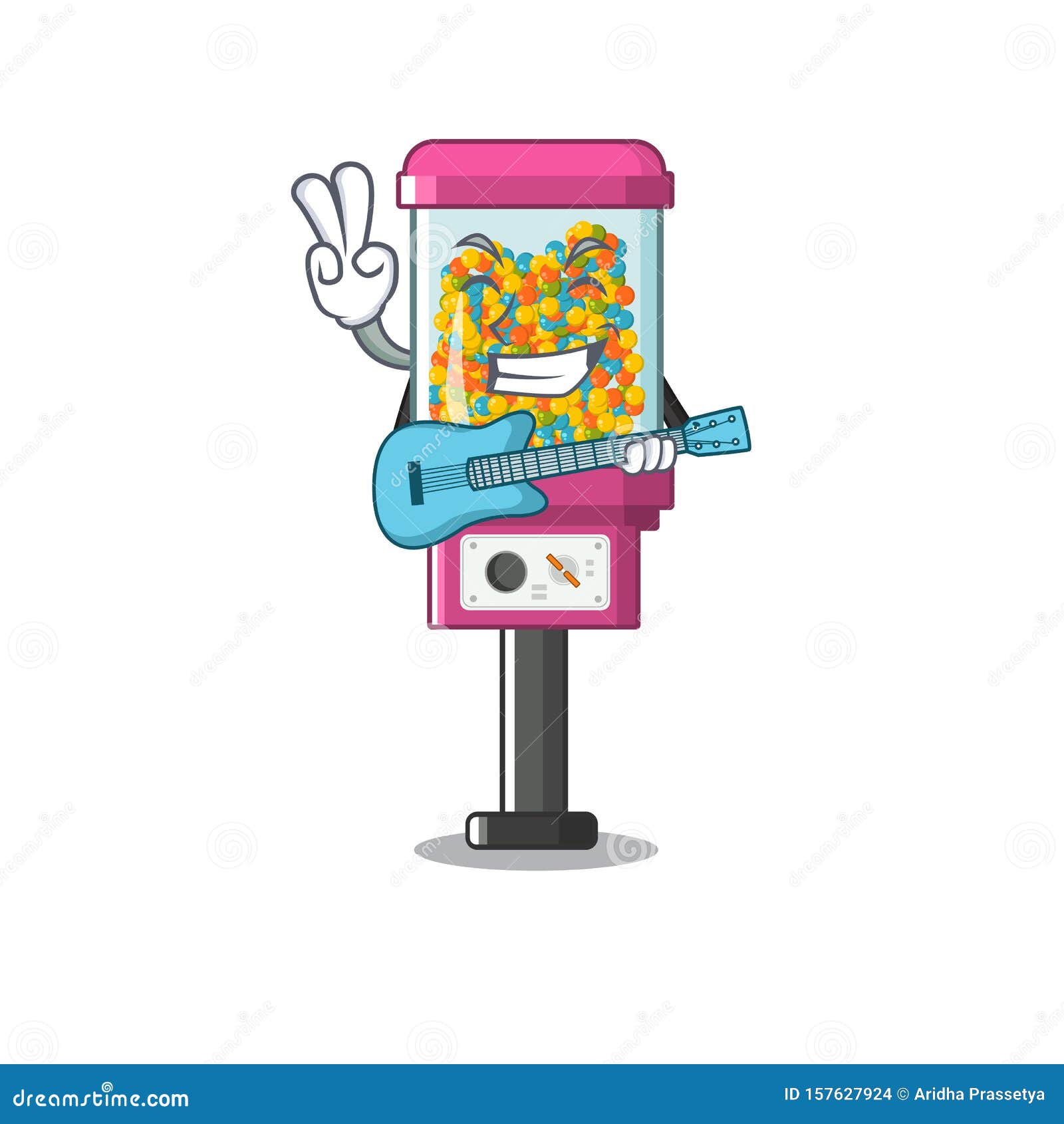 With Guitar Candy Vending Machine with the Character Stock Vector ...
